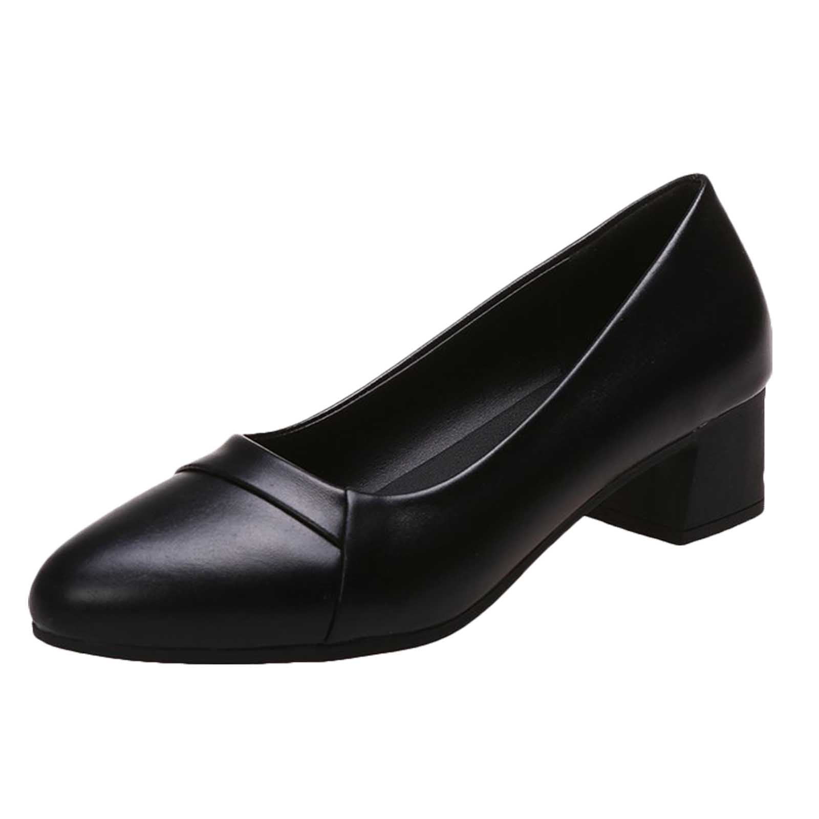 HSMQHJWE Low Heel Pump Shoes Women's Closed Toe Dressy Pump Formal ...