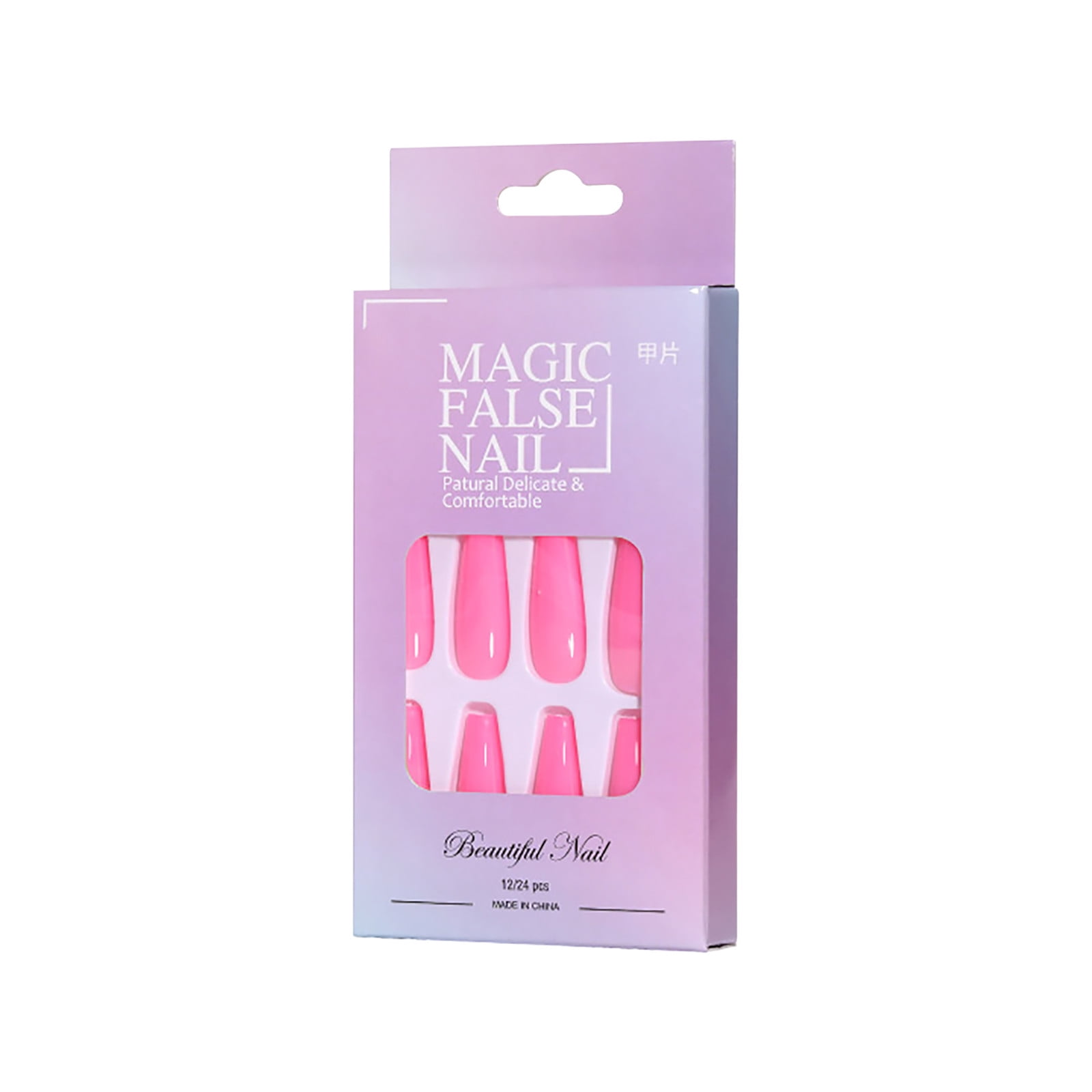 HSMQHJWE Nail Coffin Tips for Dip Powder Pure Nail Wear Long Luminous ...