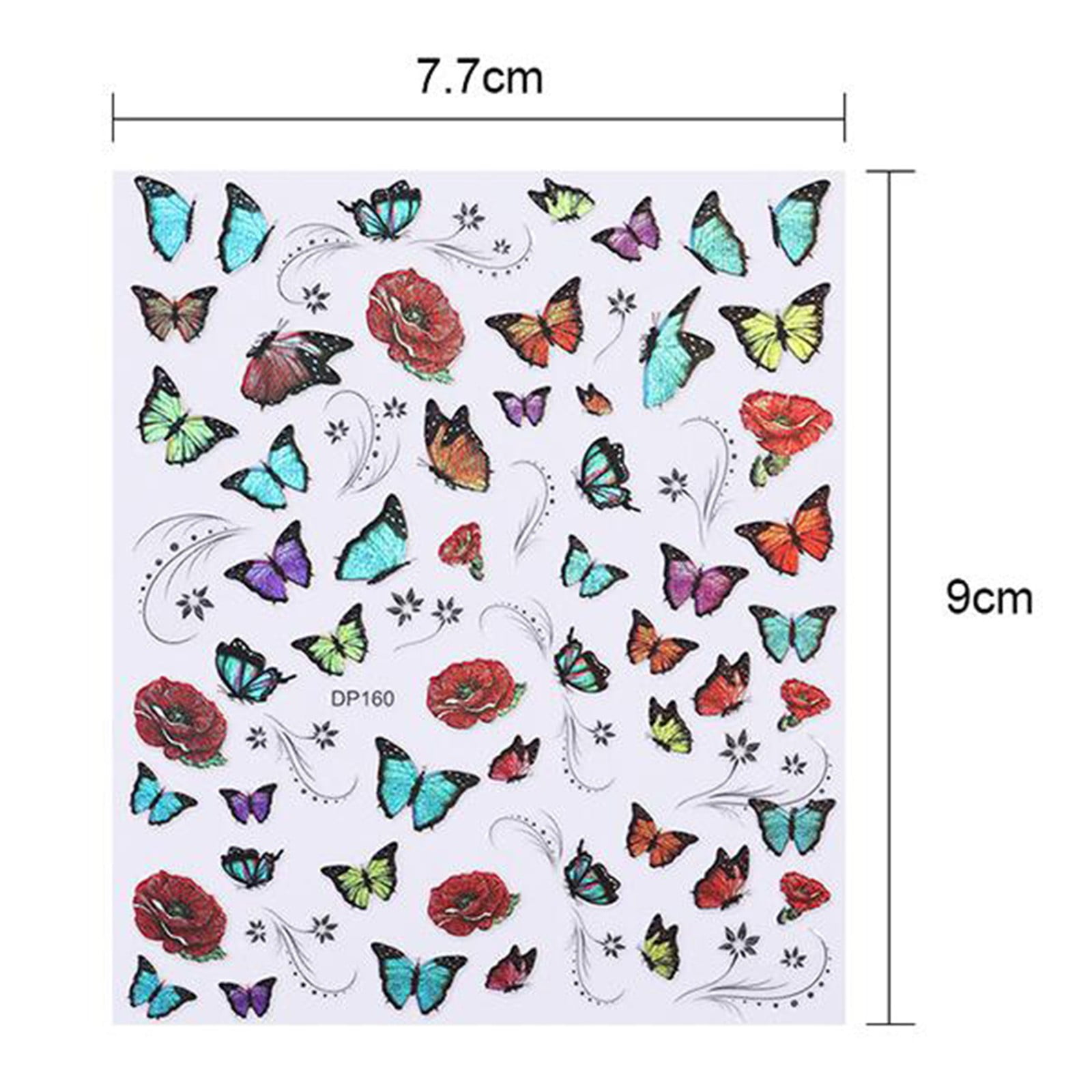 HSMQHJWE Nail Tape Strips for Design Adhesive Blue Nail Watercolor ...