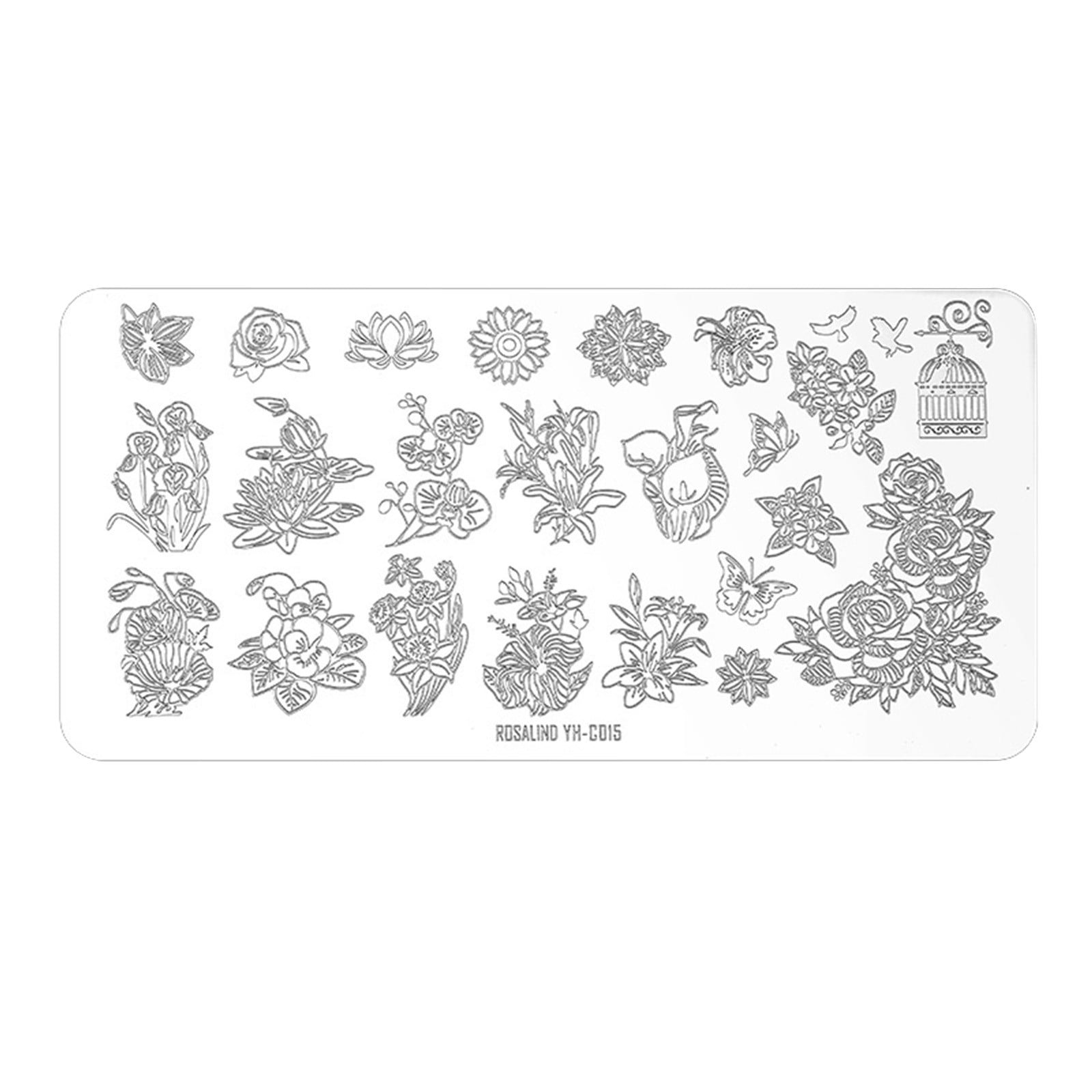 HSMQHJWE Nail Tool Leaves Templates Nail Stencil Manicure Stamper ...
