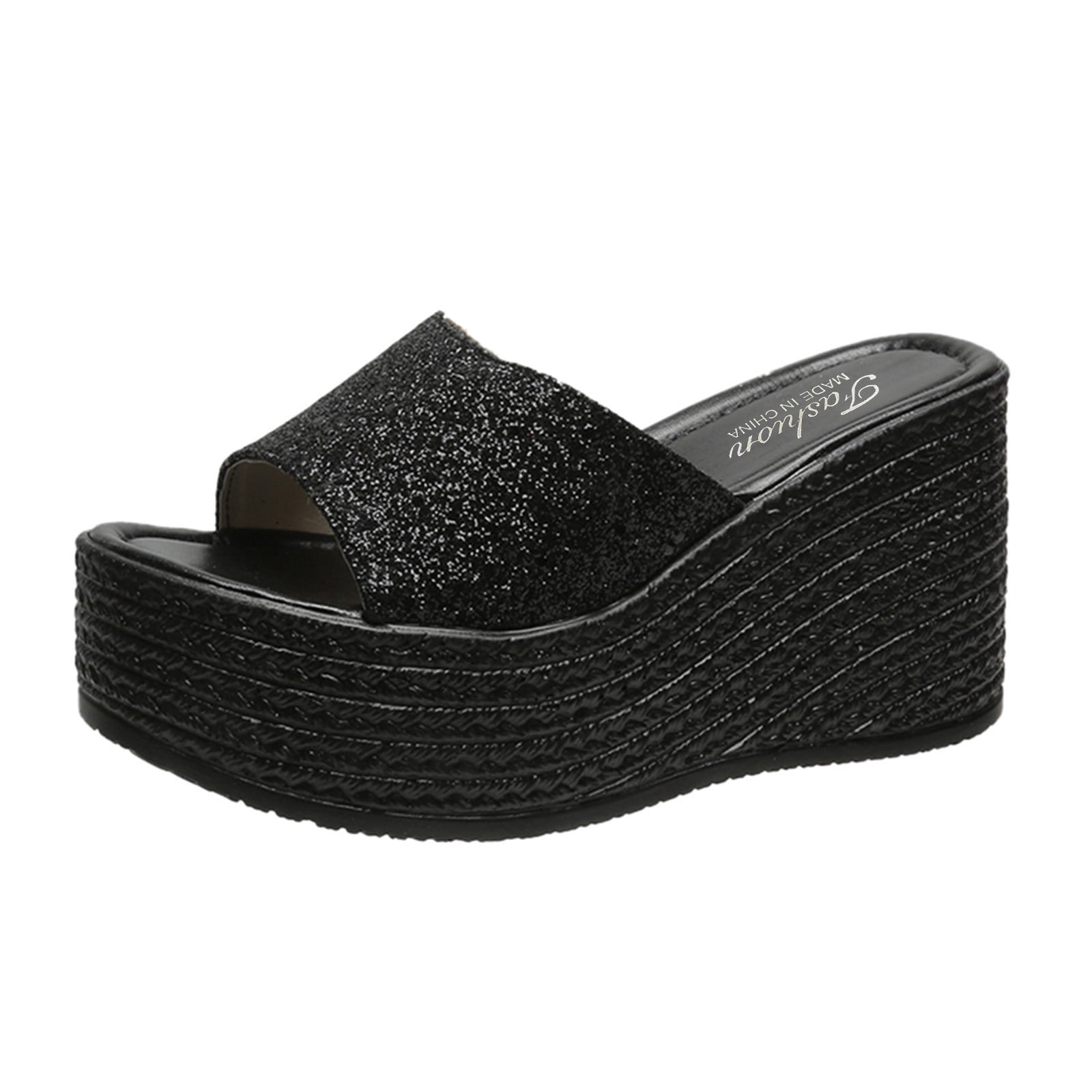 HSMQHJWE Platform Wedge Slides Shoes For Women Sandals High Heel Mules ...