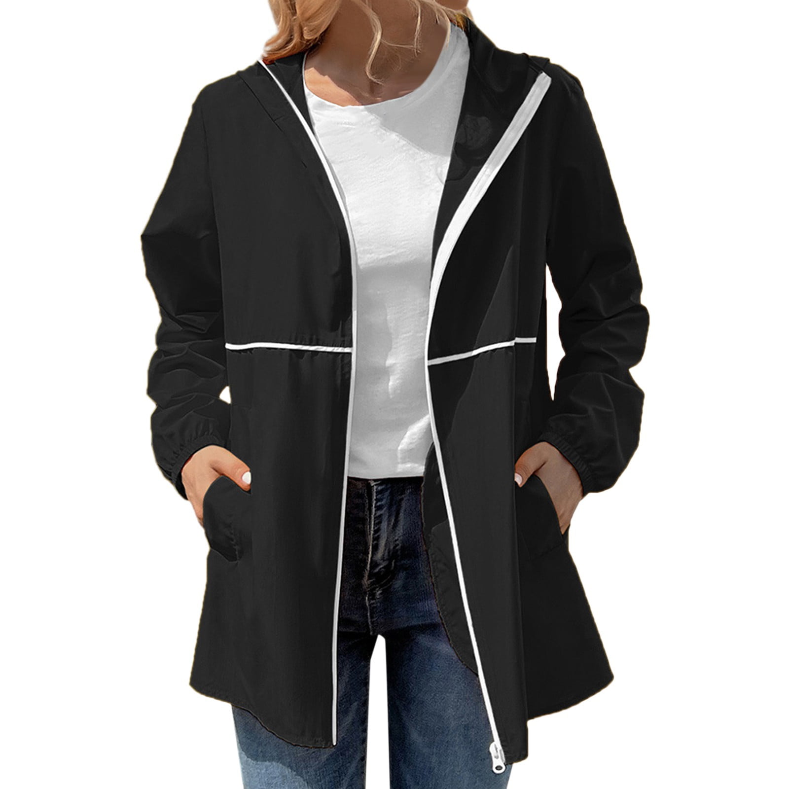 HSMQHJWE Plus Size Lightweight Jacket Nylon Ladies Jacket Women ...