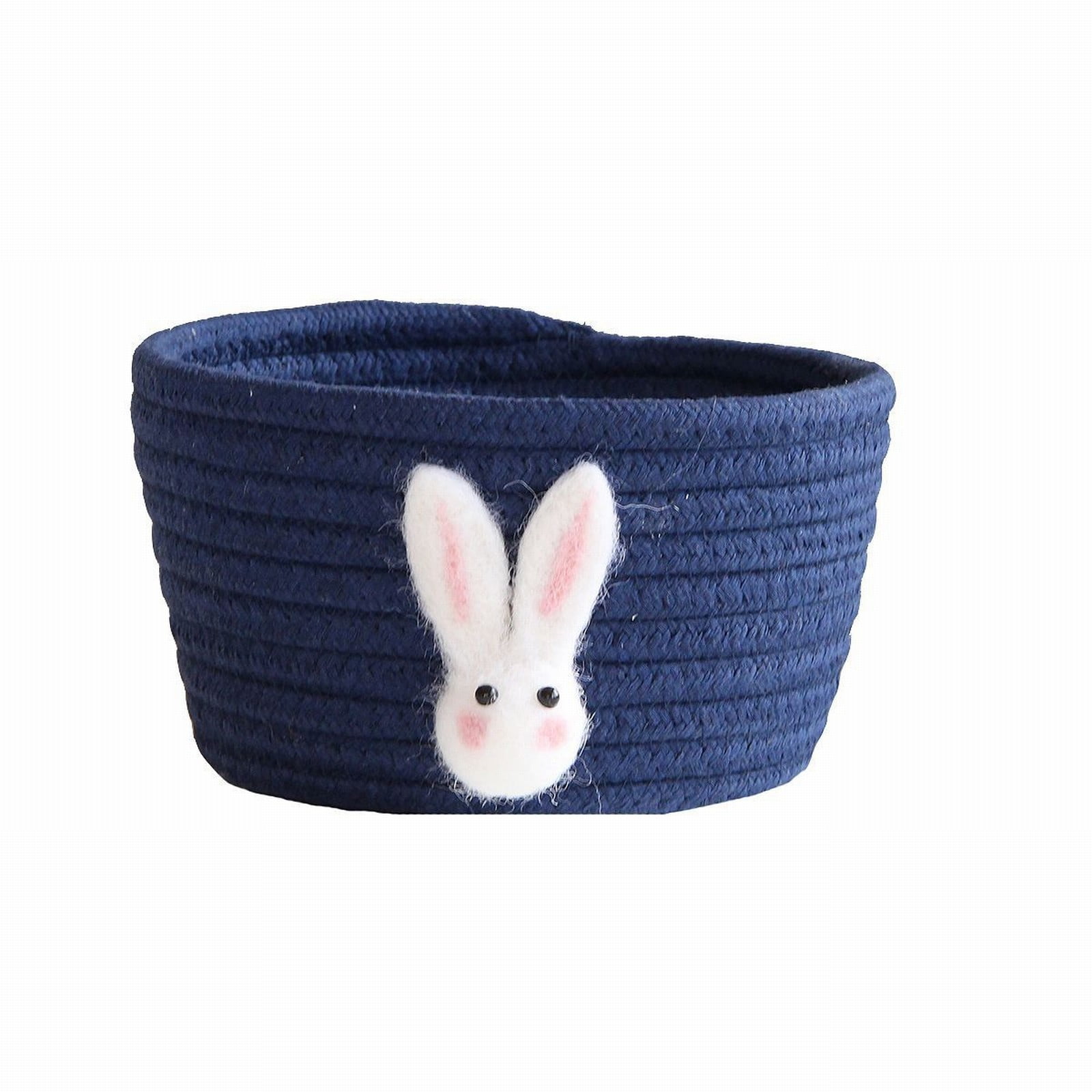 HSMQHJWE Shelf Storage Bins Small Woven Basket Cute Blue Rope Basket ...
