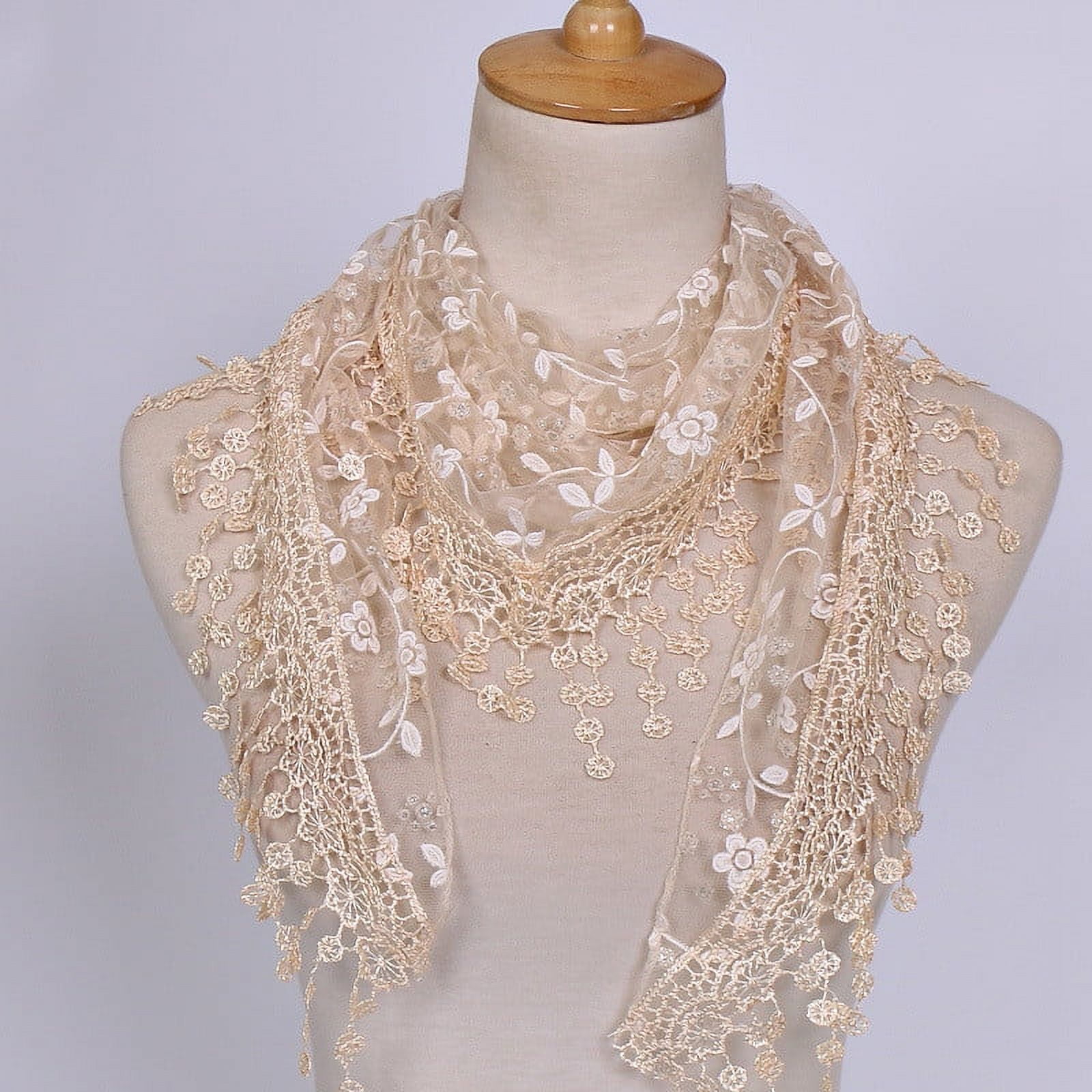 HSMQHJWE Silk Bandanaswomen Silk Scarf Scarf Women Scarf Lace Tassel ...