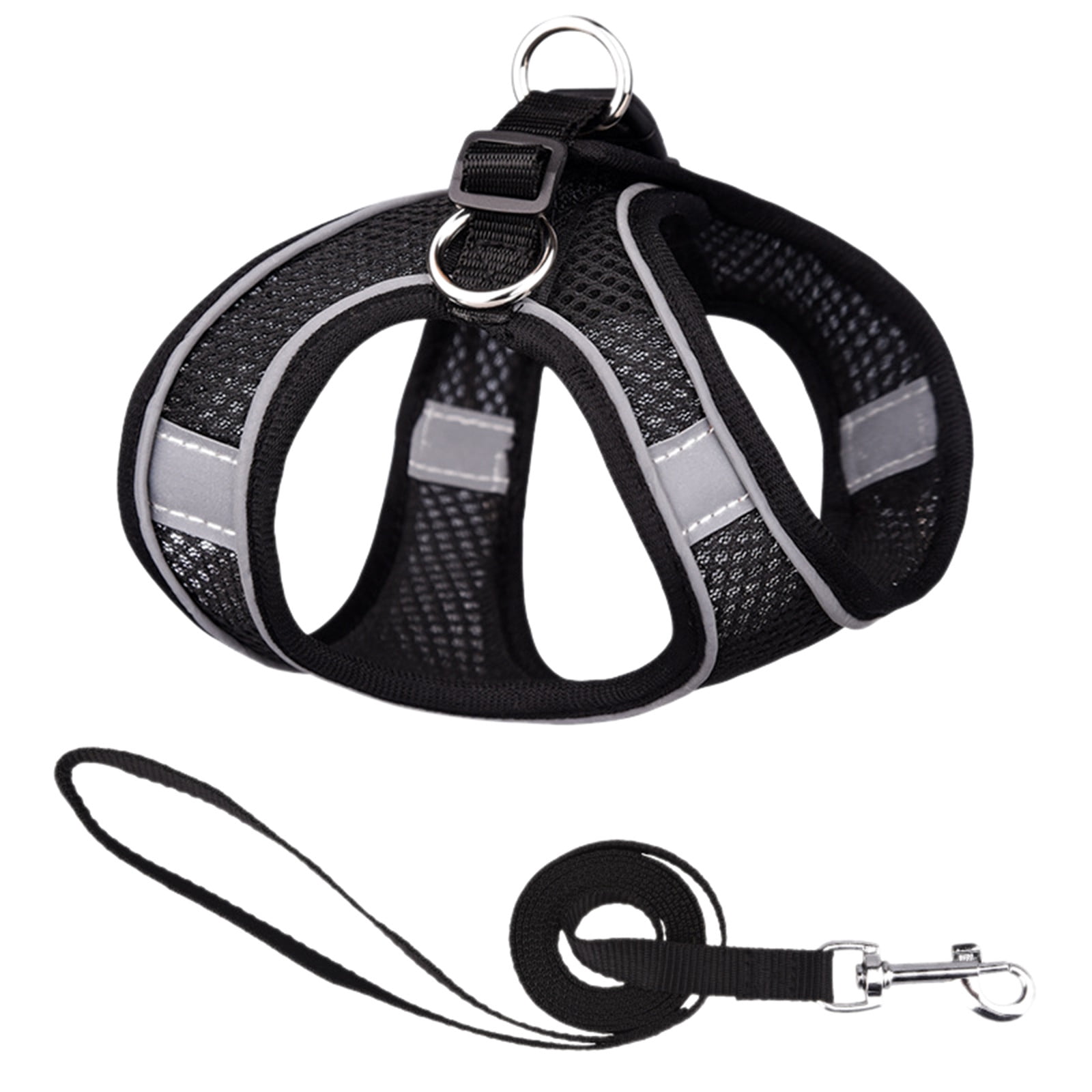 HSMQHJWE Soft Mesh Dog Harness and Leash Set for Walking Summer Step in ...