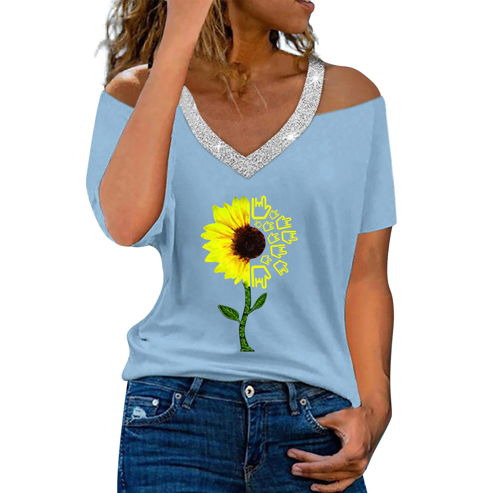 HSMQHJWE Universal Thread Tshirts Women Turtle Neck Ladies Ladies Loose ...