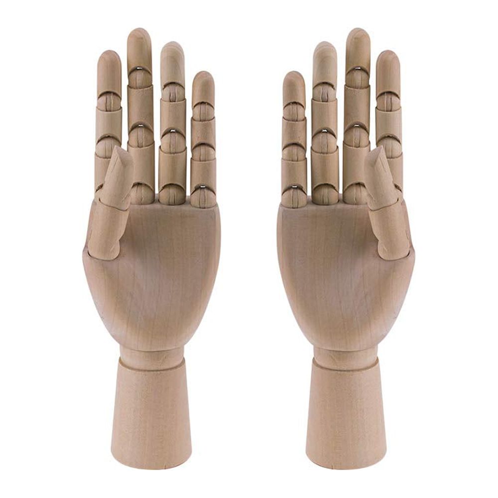 HSOMiD Flexible Wooden Hand Model Moveable Wooden Artists 12 Inches ...