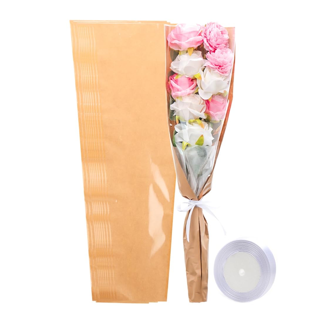 HSONAIGEE 50 PiecesITSC Flower Bouquet Wrapping Paper, 24.8 x 8.7 x 4.7 ...