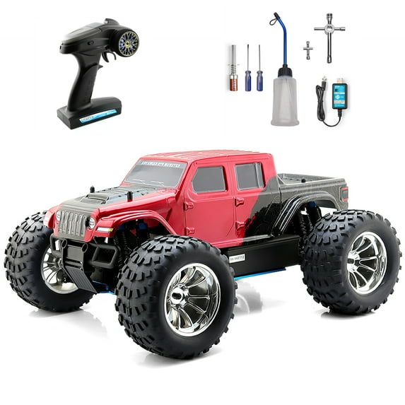 HSP 1:10 Scale Nitro Gas Powered 4WD Monster Truck, High Speed RC Vehicle with Remote Control ...