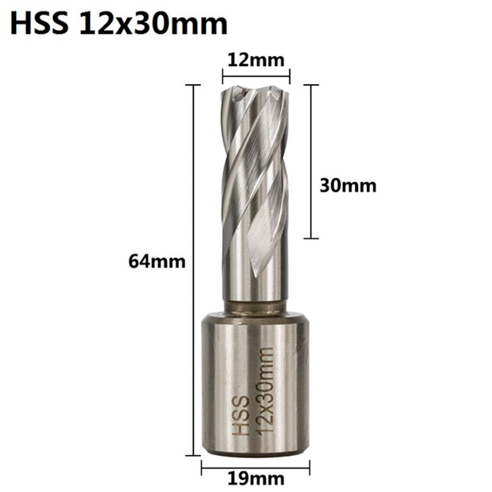 HSS Annular Cutter Metal Drill Bit 12-42mm Drill Bit 19mm Round Shank ...
