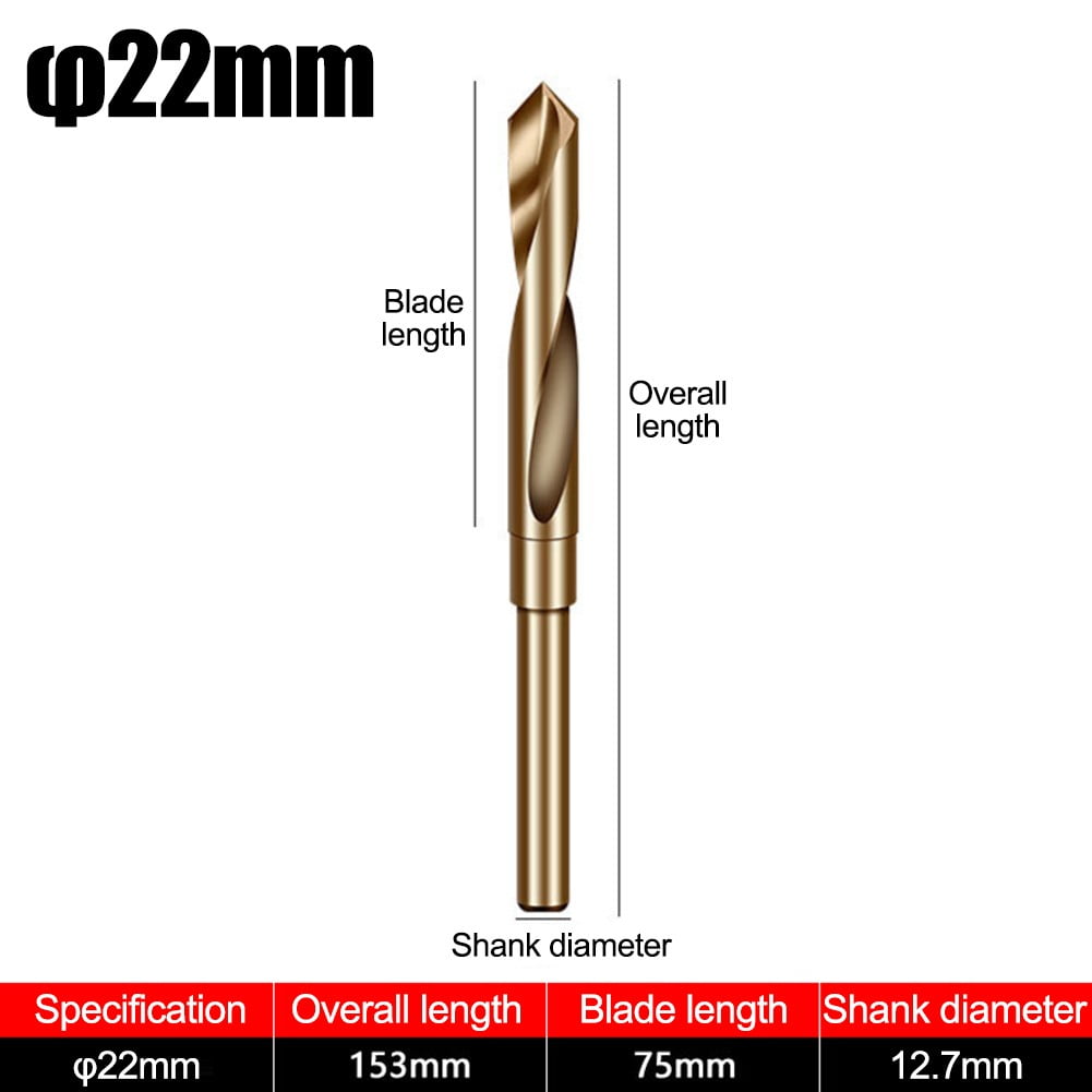 HSS Cobalt Drill Bit 14-22mm Reduced Shank Drill Bit for Metal ...