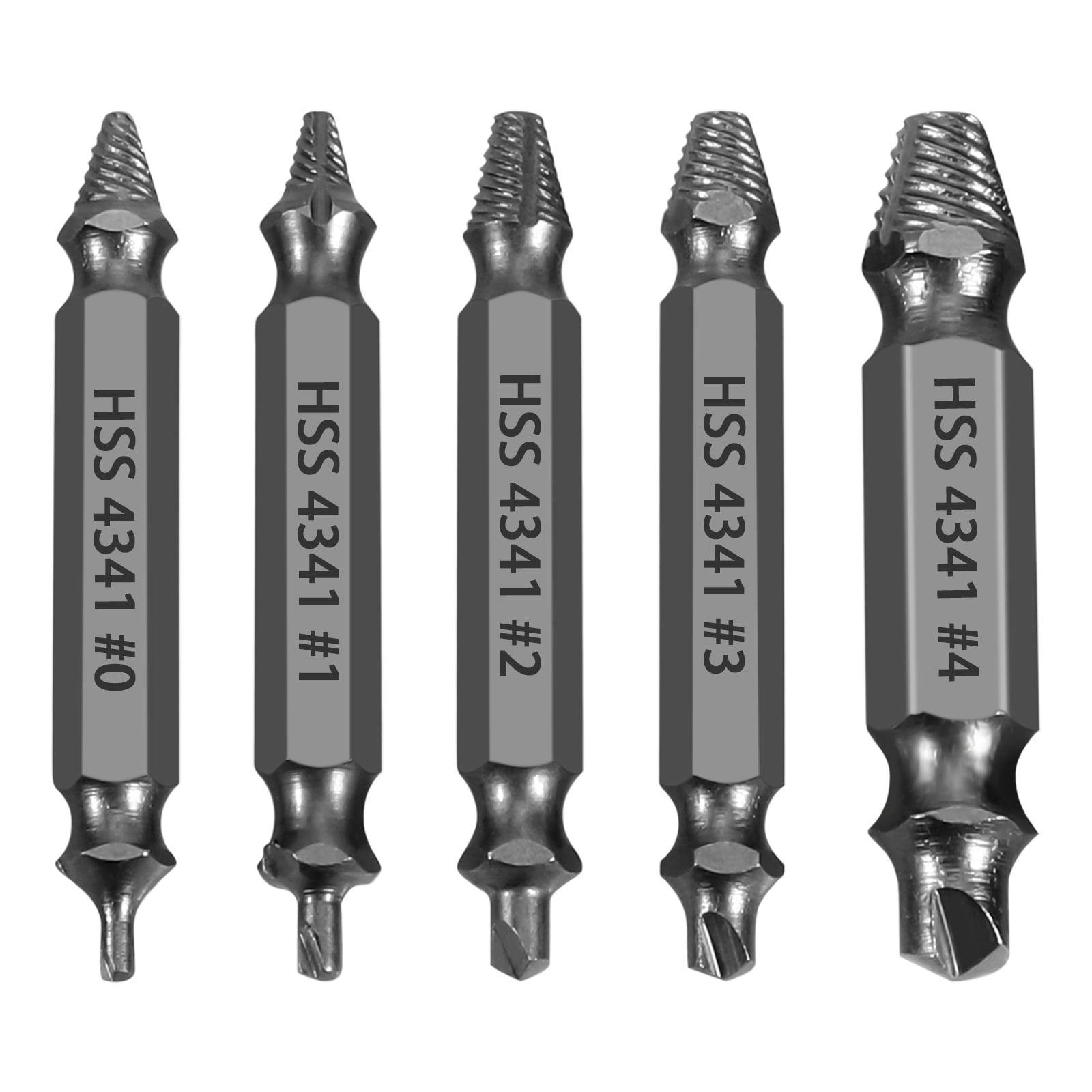 HSS Damaged Screw Extractor Set, 5-Piece Drill Bit Kit for Stripped ...
