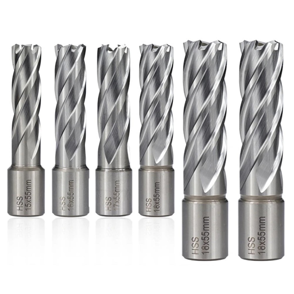 HSS Hollow Drill Bit 15/16/17/18/37mm Weldon Shank Magnetic Drill Bit Hole Saw Cutter Fit For ...