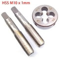 HSS M10 x 1mm Taper & Plug Tap & M10 x 1mm Die Metric Thread Right Hand ...