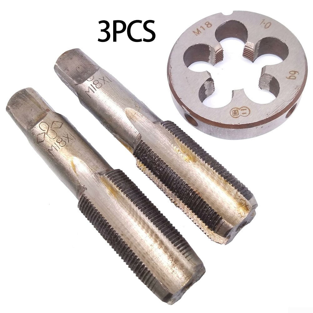 HSS M18 x 1mm Taper & Plug Tap & M18 x 1mm Die Metric Thread Right Hand ...