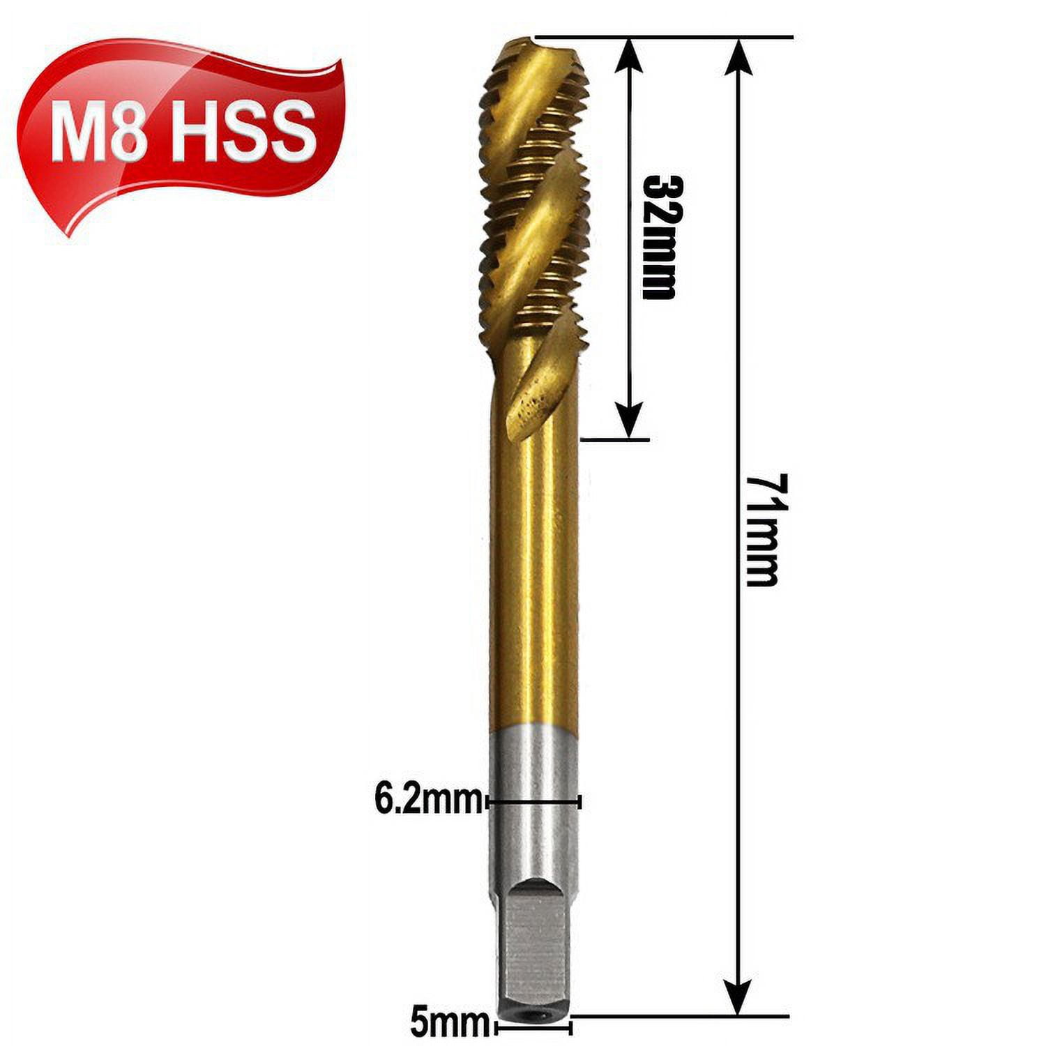 HSS Spiral Thread Tap Drill Set for M3 M5 M6 M8 High Speed Steel ...