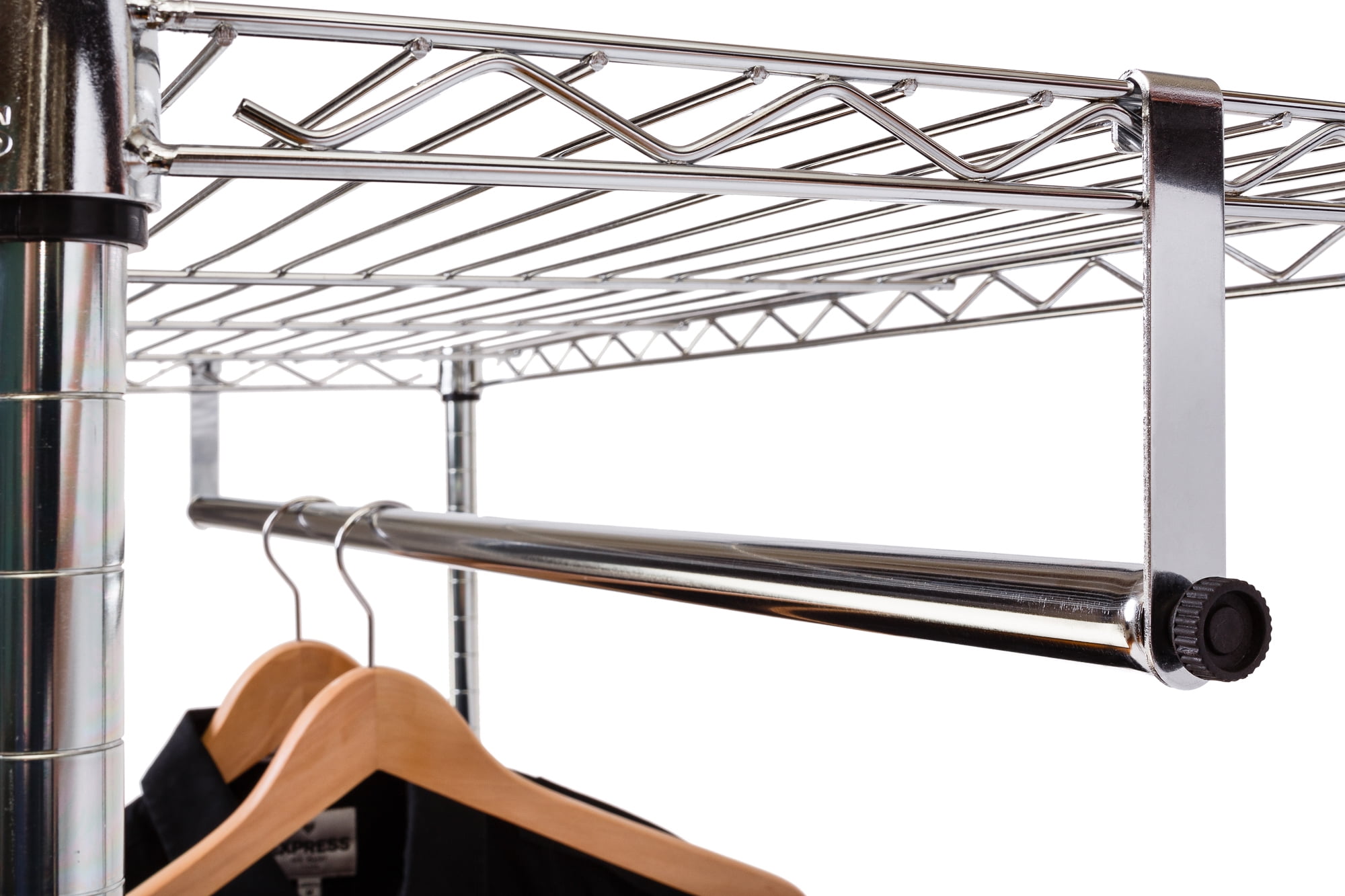 "HSS 36"" Steel Clothes Hanging Rod, Chrome, 1-Pack with L-Brackets and ...