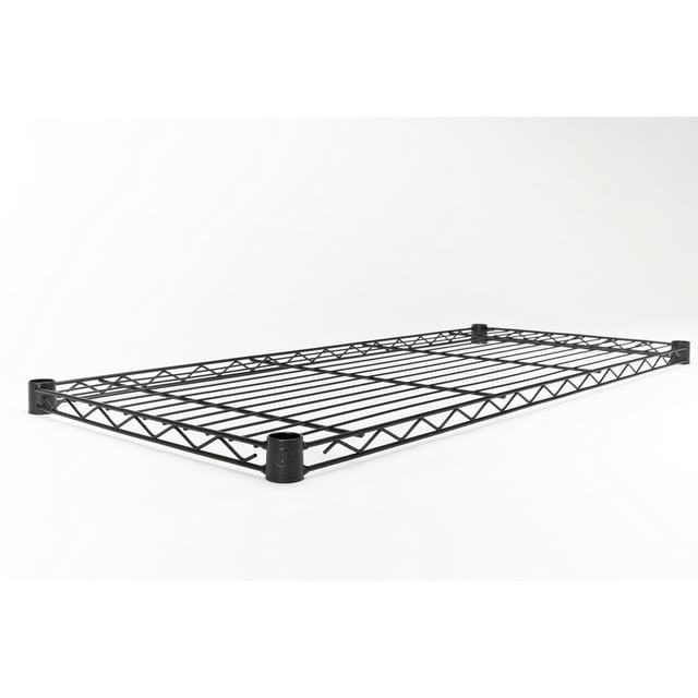 "HSS Heavy Duty Steel Wire Shelving, 18""x48"", Black, 350 lbs Capacity ...