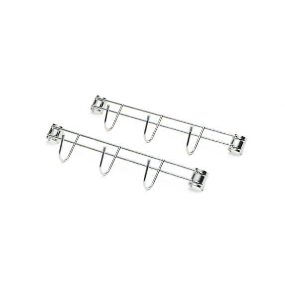 HSS Steel Wire Shelving Side Bar with 3 Hooks, 16" Wide, Fits 7/8" Pole ...