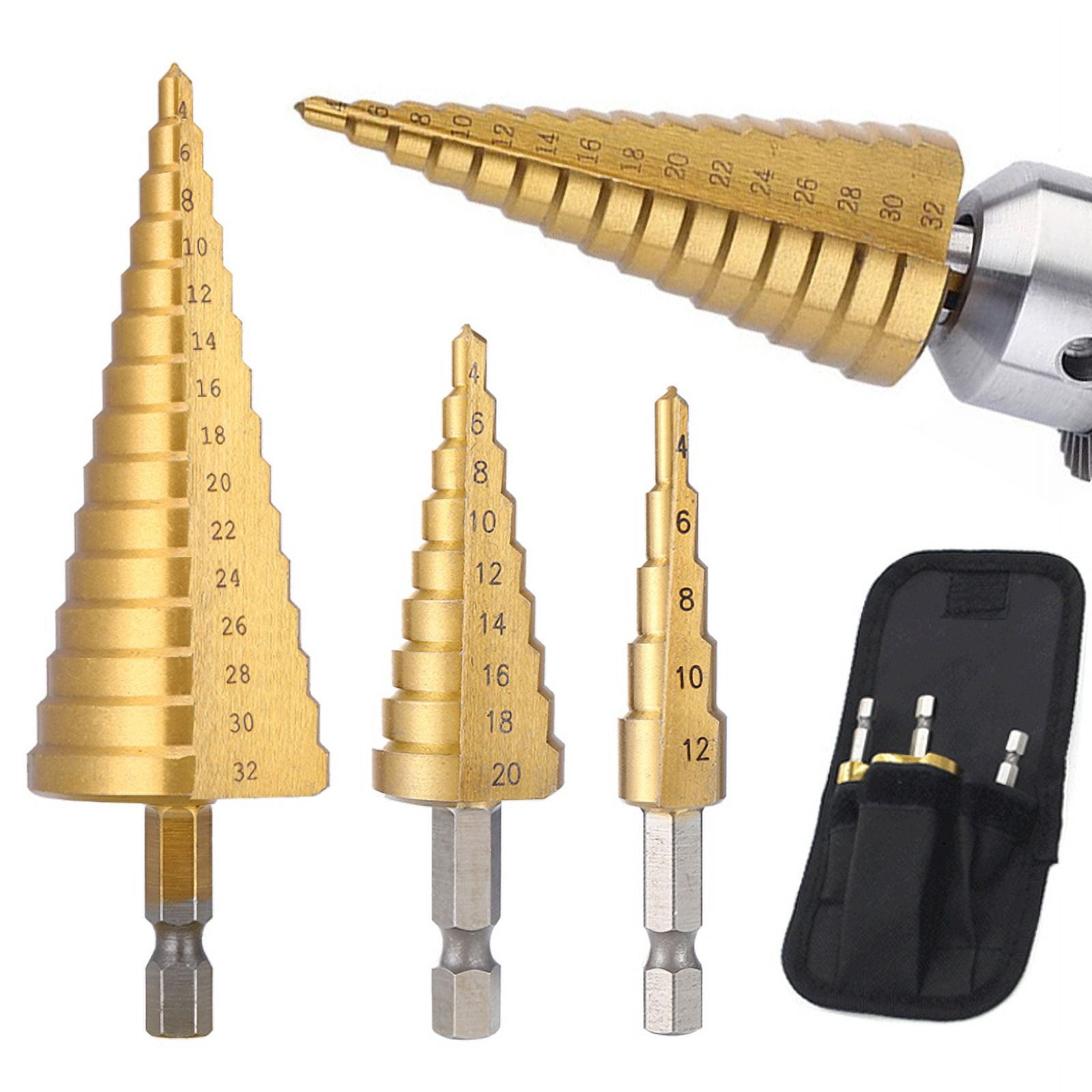 HSS Titanium Coated Step Drill Bit - Professional High-Speed Steel Hole ...