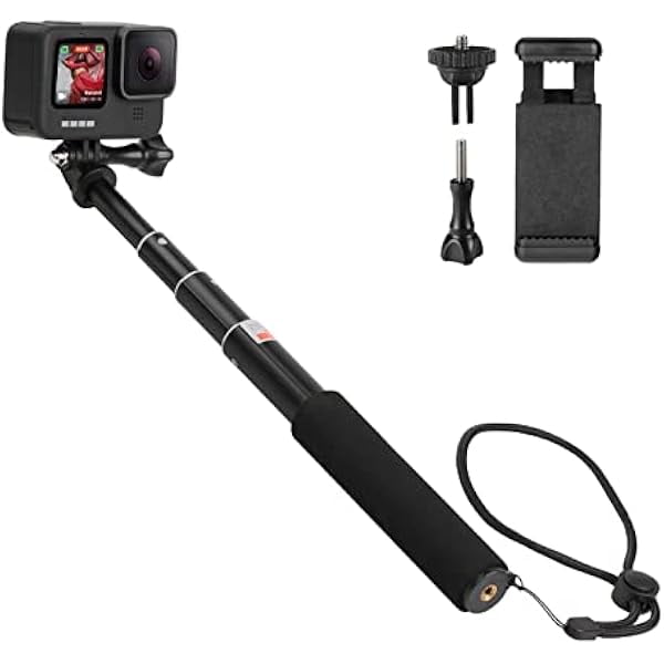 HSU Extendable Selfie Stick， Waterproof Hand Grip for GoPro Hero 13/12 ...
