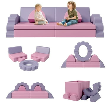Linor 10PCS Kids Sofa Couch, Modular Toddler Play Couch for Playroom ...
