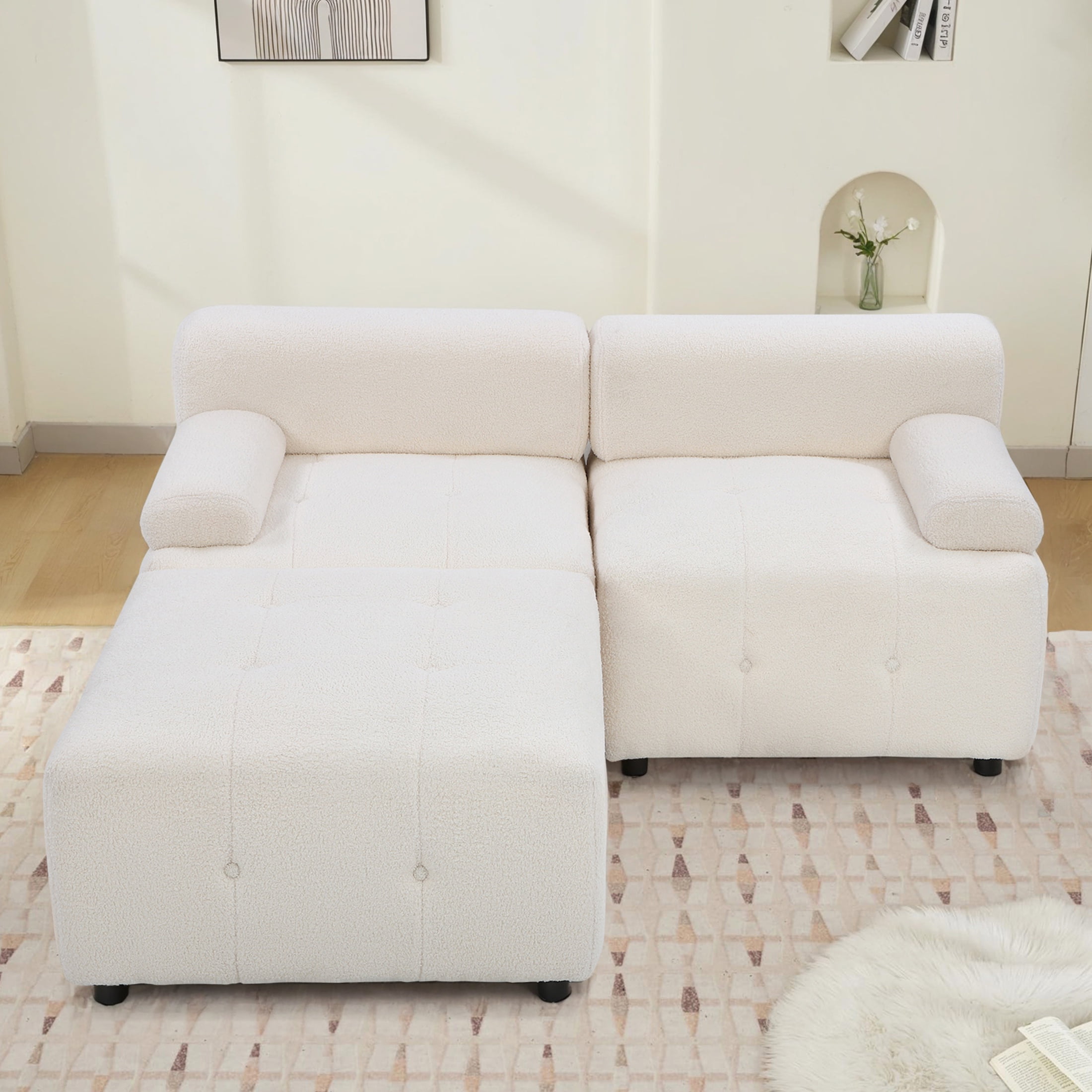 HSUNNS 3-Piece Modular Sofa Set, Convertible Sofa Couch with Thick ...