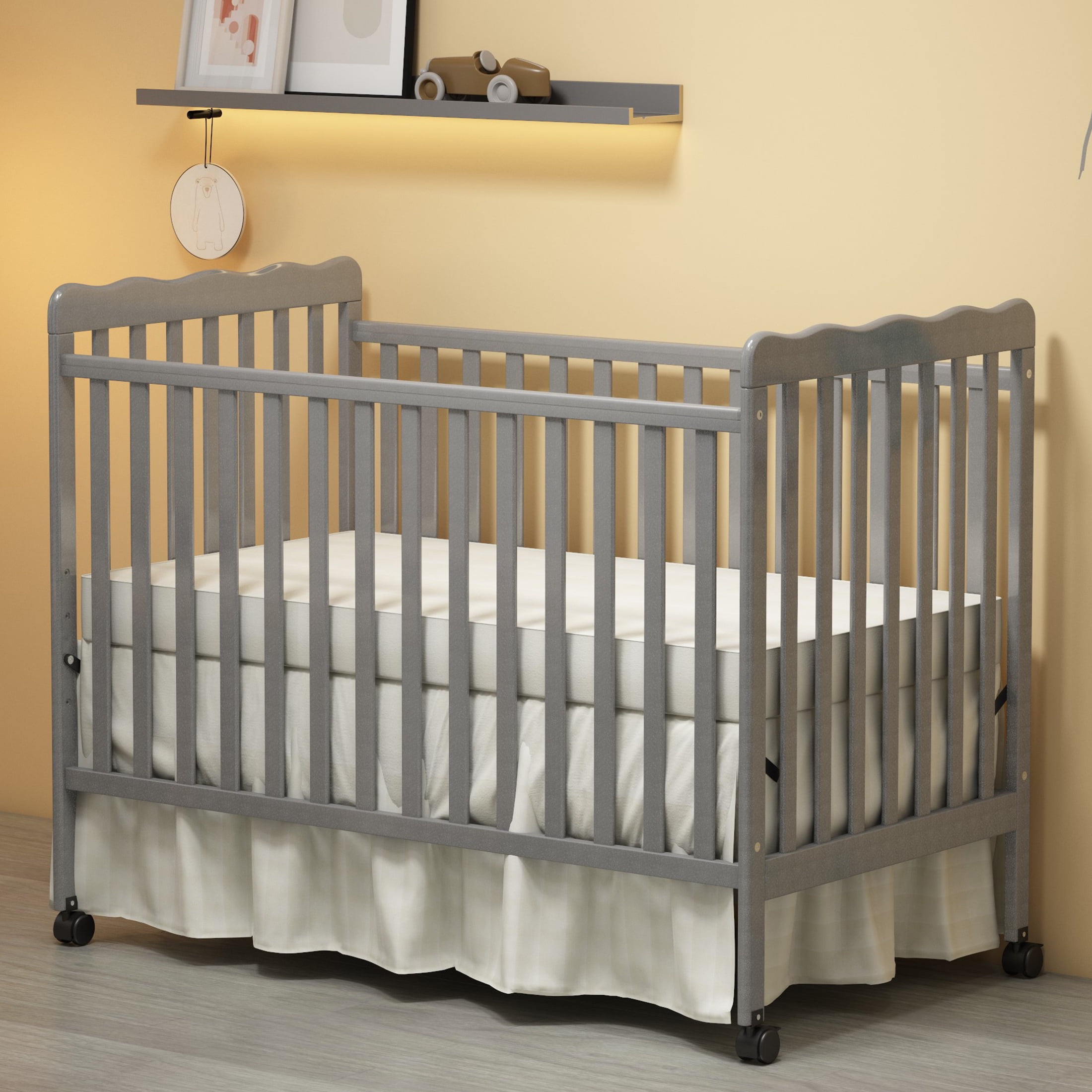 HSUNNS 3-in-1 Convertible Crib, JPMA-Certified Safe, Farmhouse Style ...