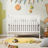 SESSLIFE 5-In-1 Convertible Crib, White Baby Bed, Converts from Baby ...