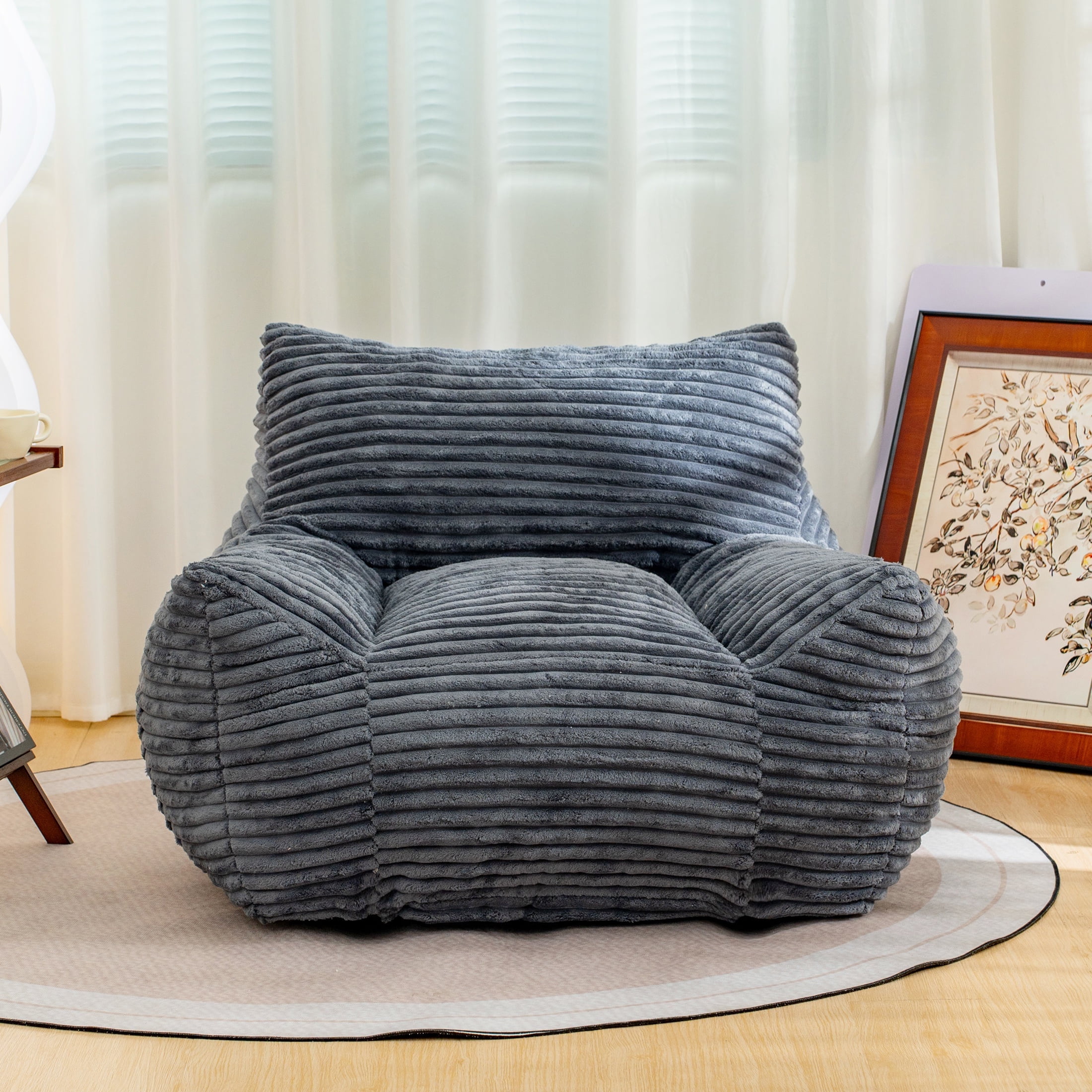 HSUNNS Bean Bag Chair, Ergonomic Design Floor Sofa with Anti-Slip ...