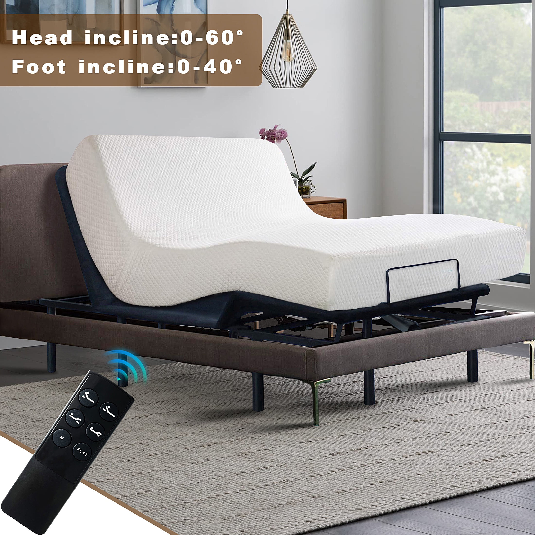 HSUNNS Twin XL Adjustable Bed Base with Wireless Remote, Head/Foot ...