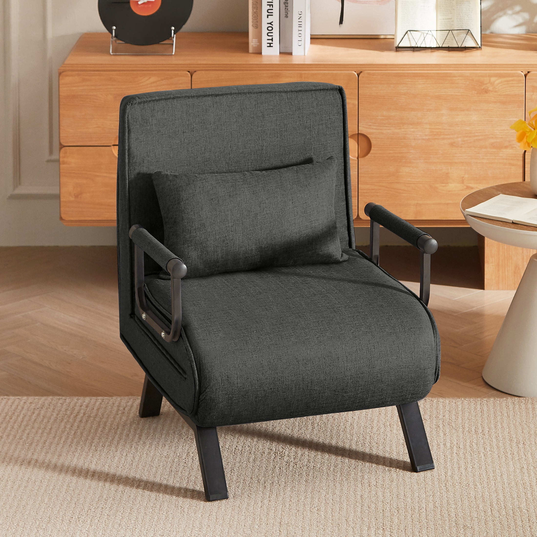 HSUNNS Folding Chair Bed, Convertible Sleeper Couch Bed with 5-Position ...