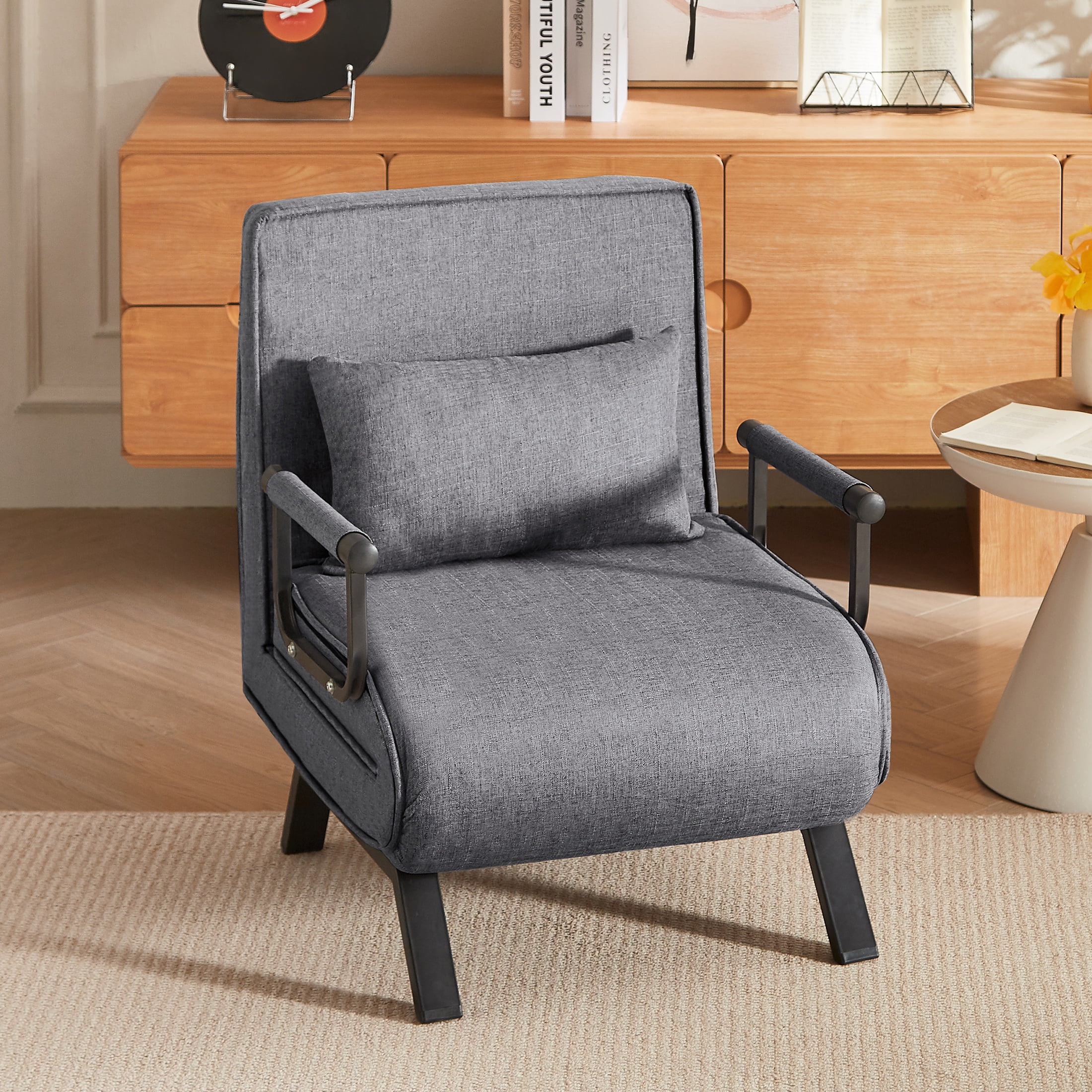 HSUNNS Folding Chair Bed, Convertible Sleeper Couch Bed with 5-Position ...