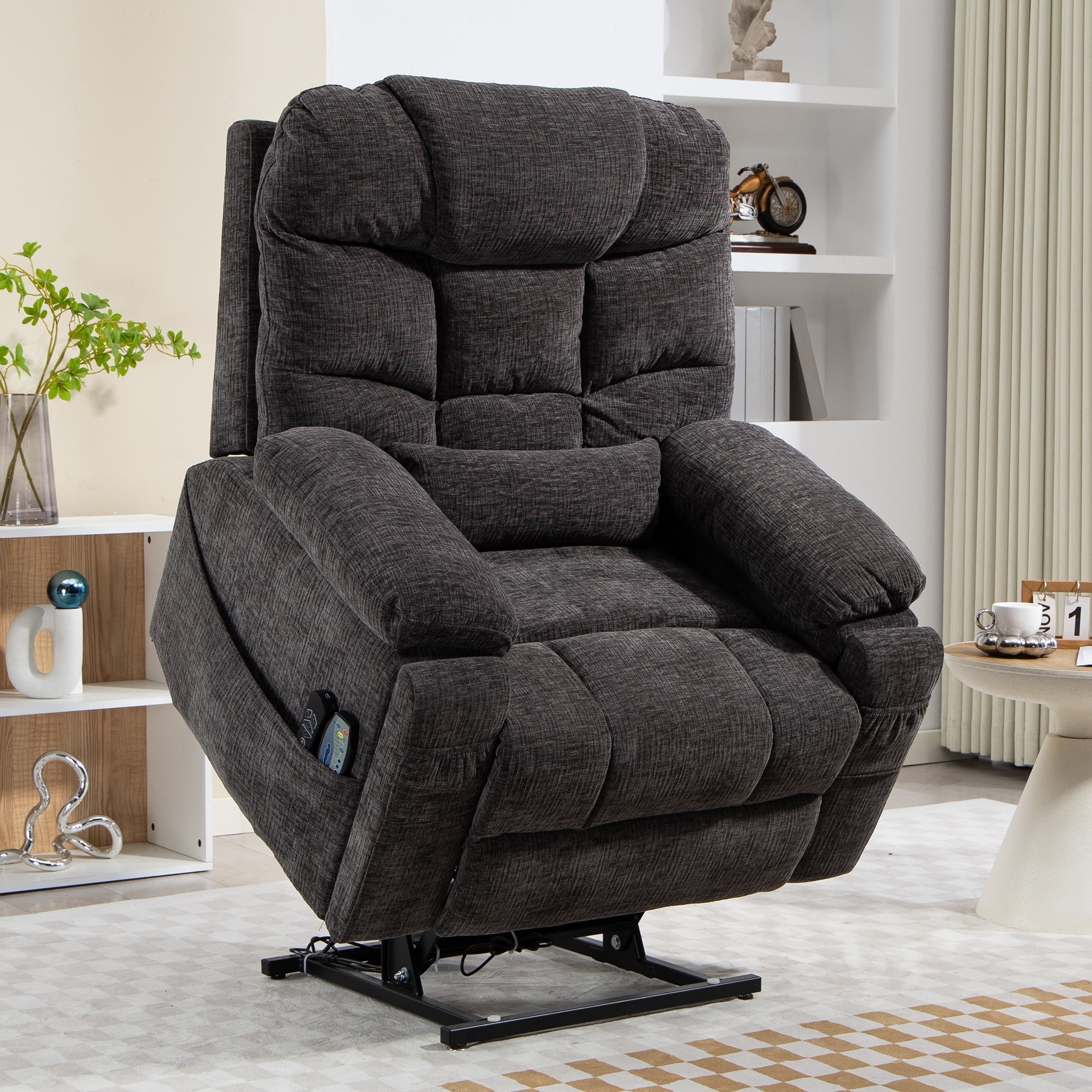 HSUNNS Lift Recliner Chair, Large Recliners with Massage and Lumbar ...