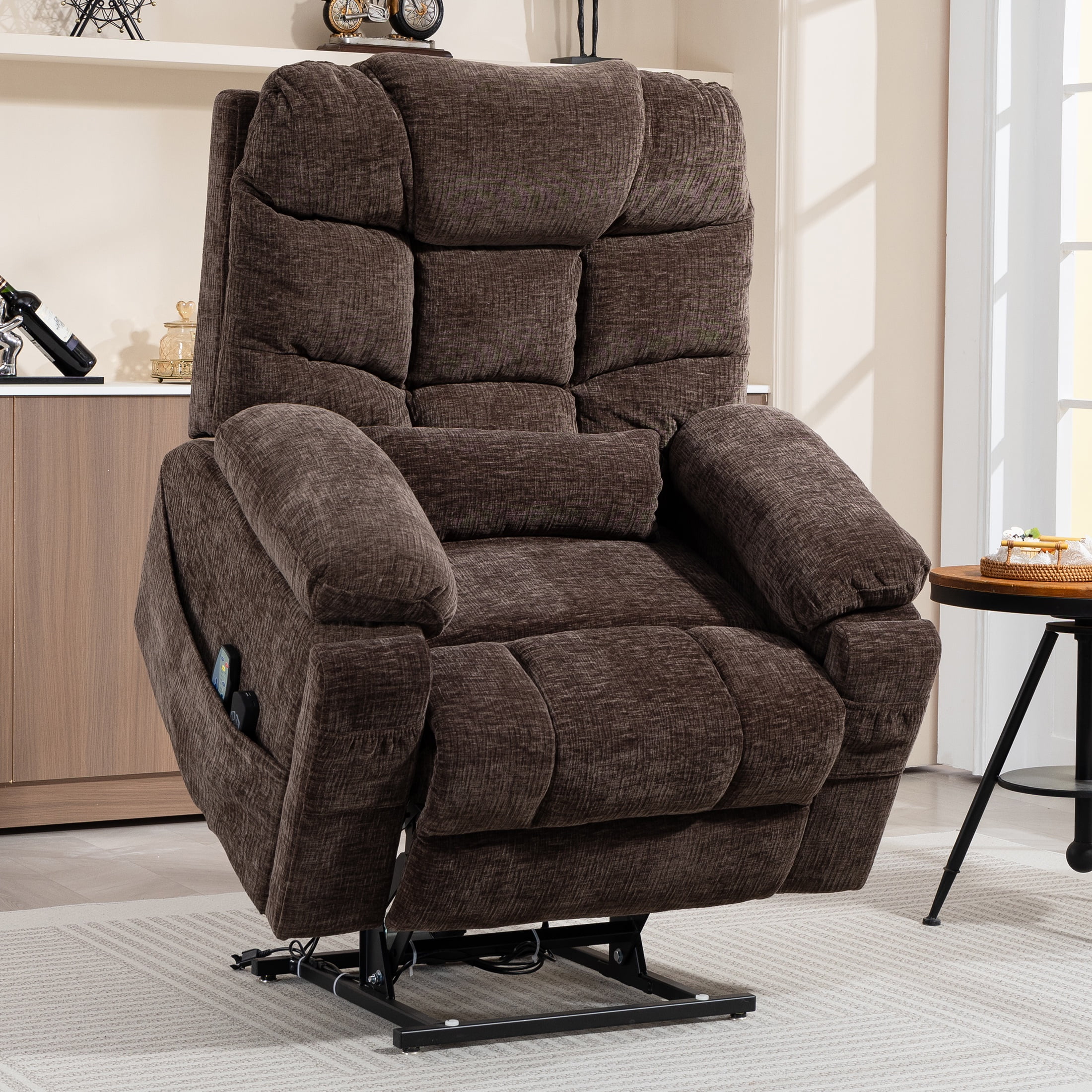 HSUNNS Lift Recliner Chair, Large Recliners with Massage and Lumbar ...