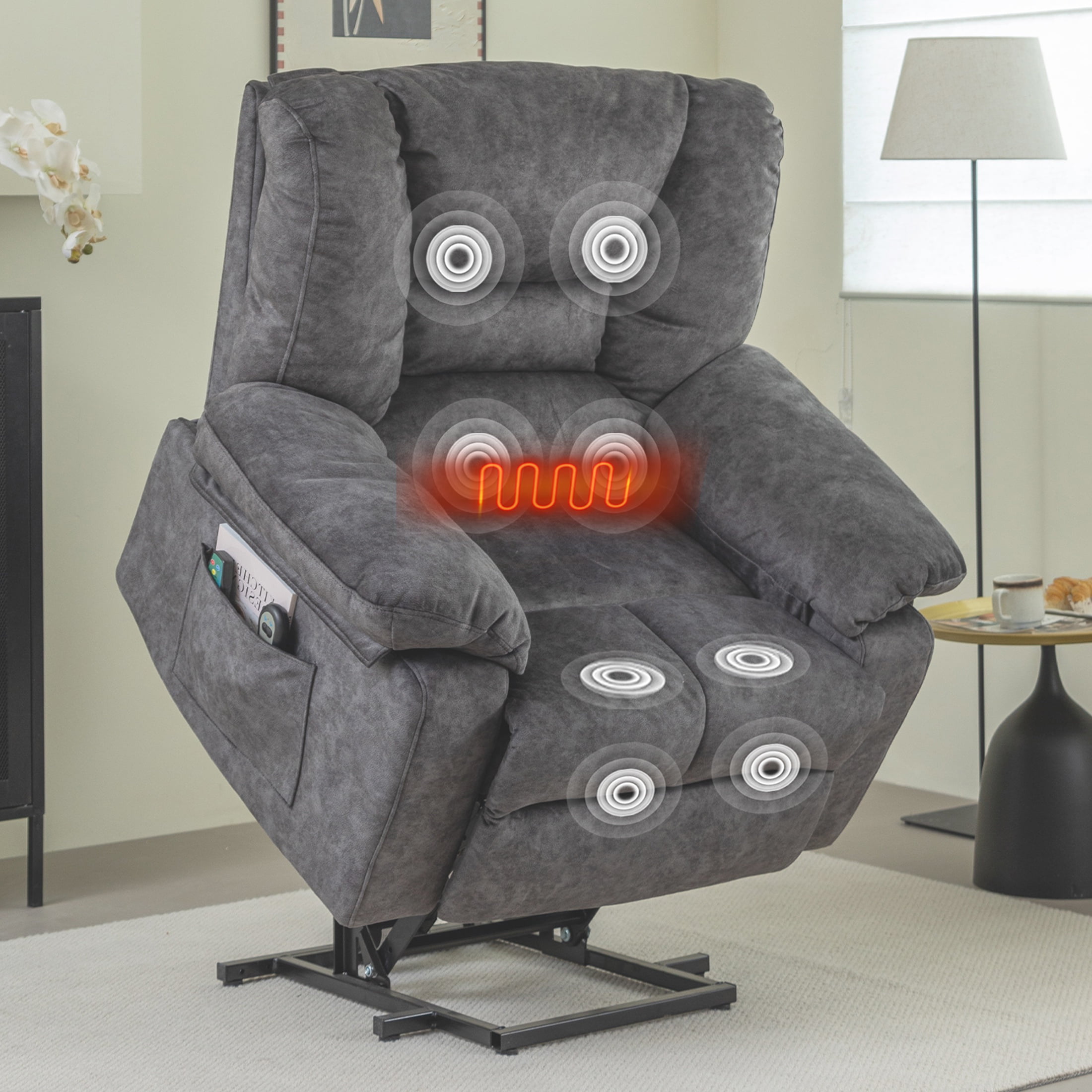 HSUNNS Lift Recliner Chair, Recliners with Heat Therapy and Massage ...
