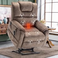 BenchMaster Newport High Sitting Taupe Leather Recliner Chair with ...