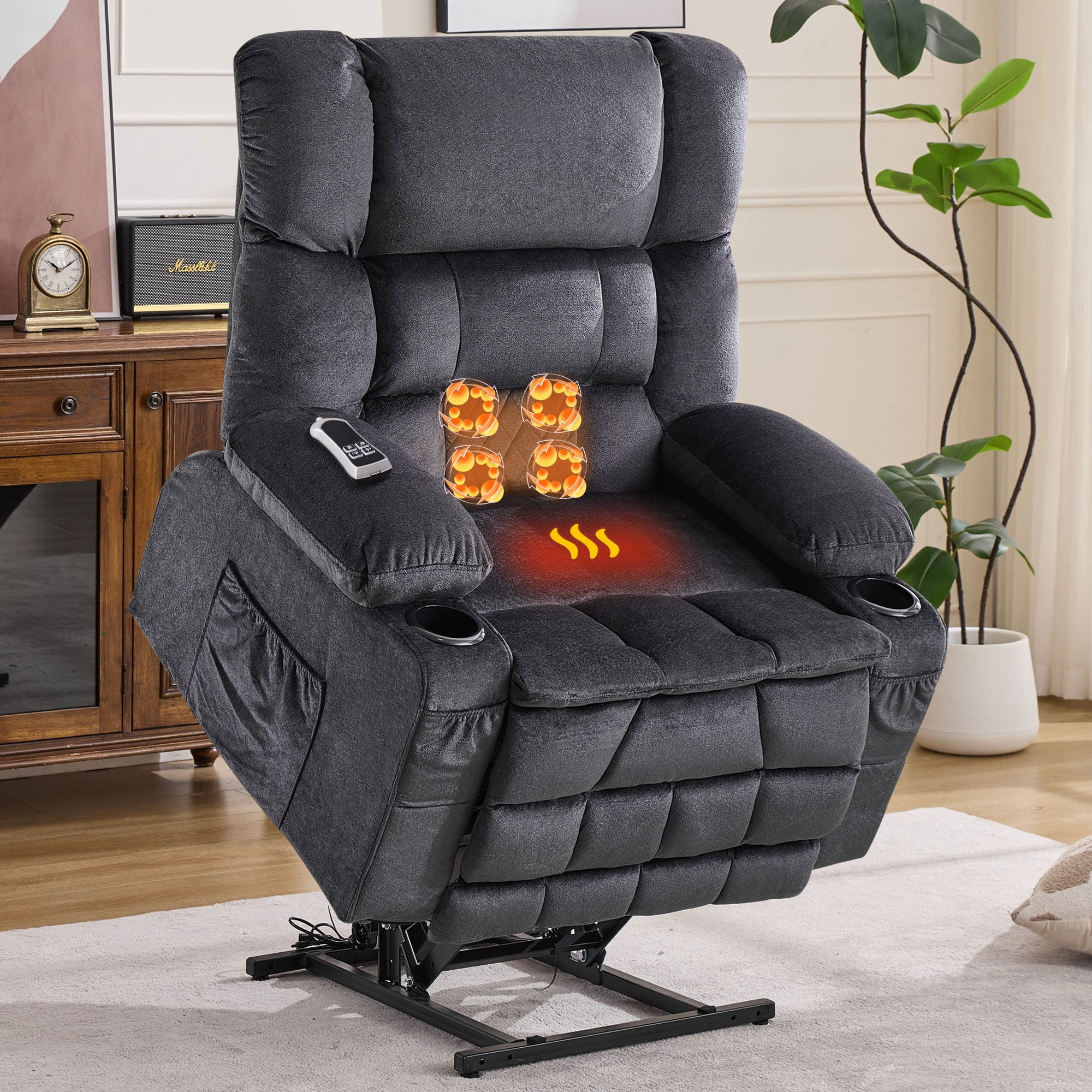 HSUNNS Power Lift Chair Recliner for Elderly with Heat and Massage, Lay ...
