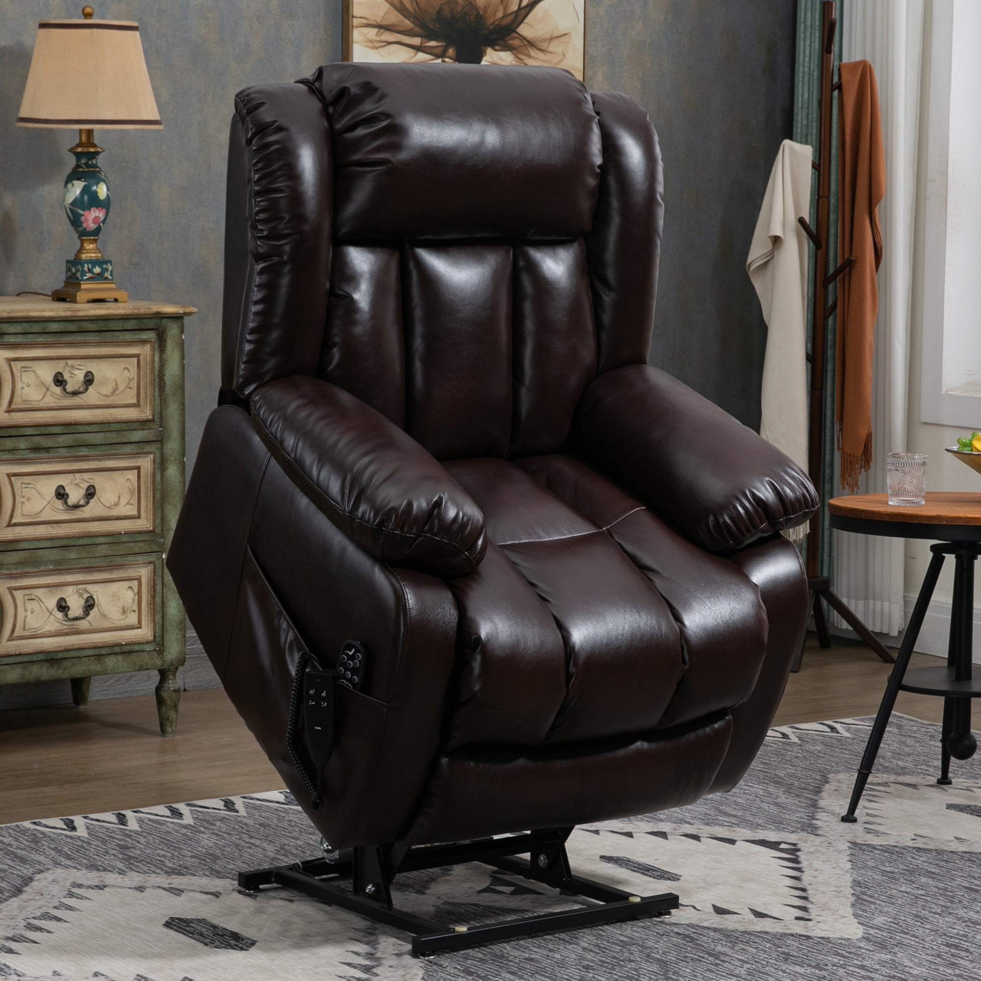 HSUNNS Power Lift Recliner Chair for Elderly, Dual Silent Lift Motor PU ...