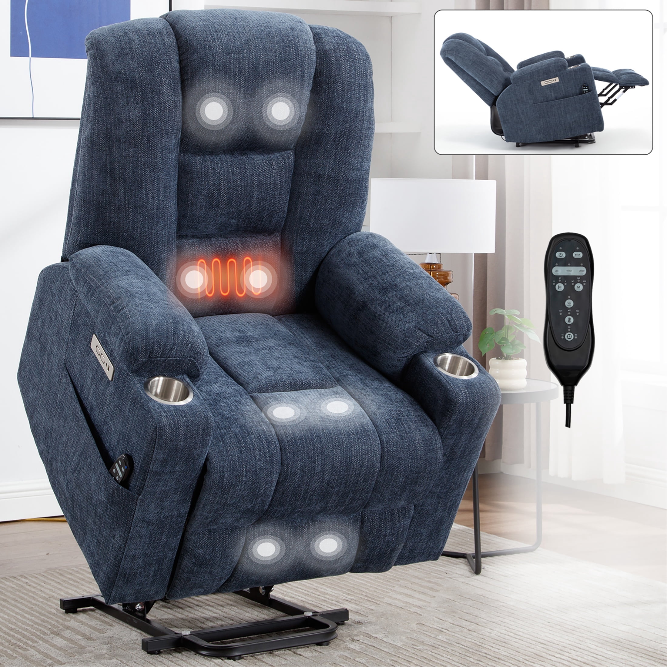 HSUNNS Power Lift Recliner Chair with Massage and Heat for Adult, Heavy ...