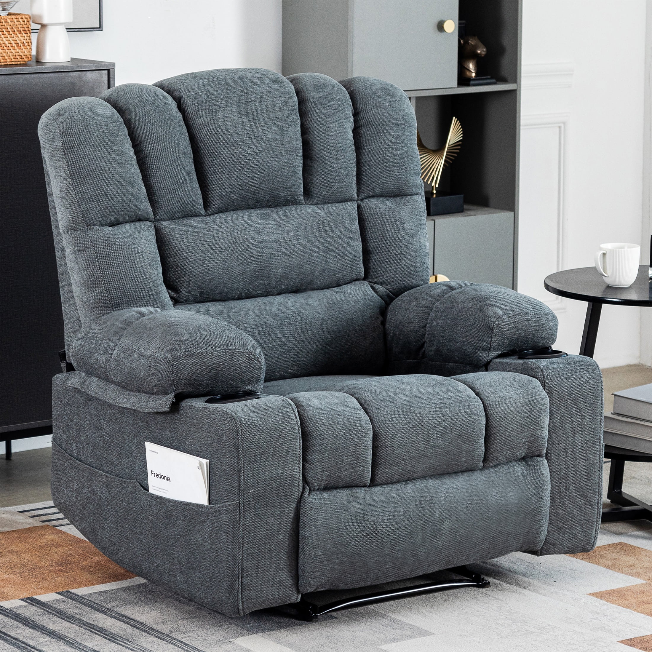 HSUNNS Recliner Chair for Adults, Manual Recliner with Heat and ...