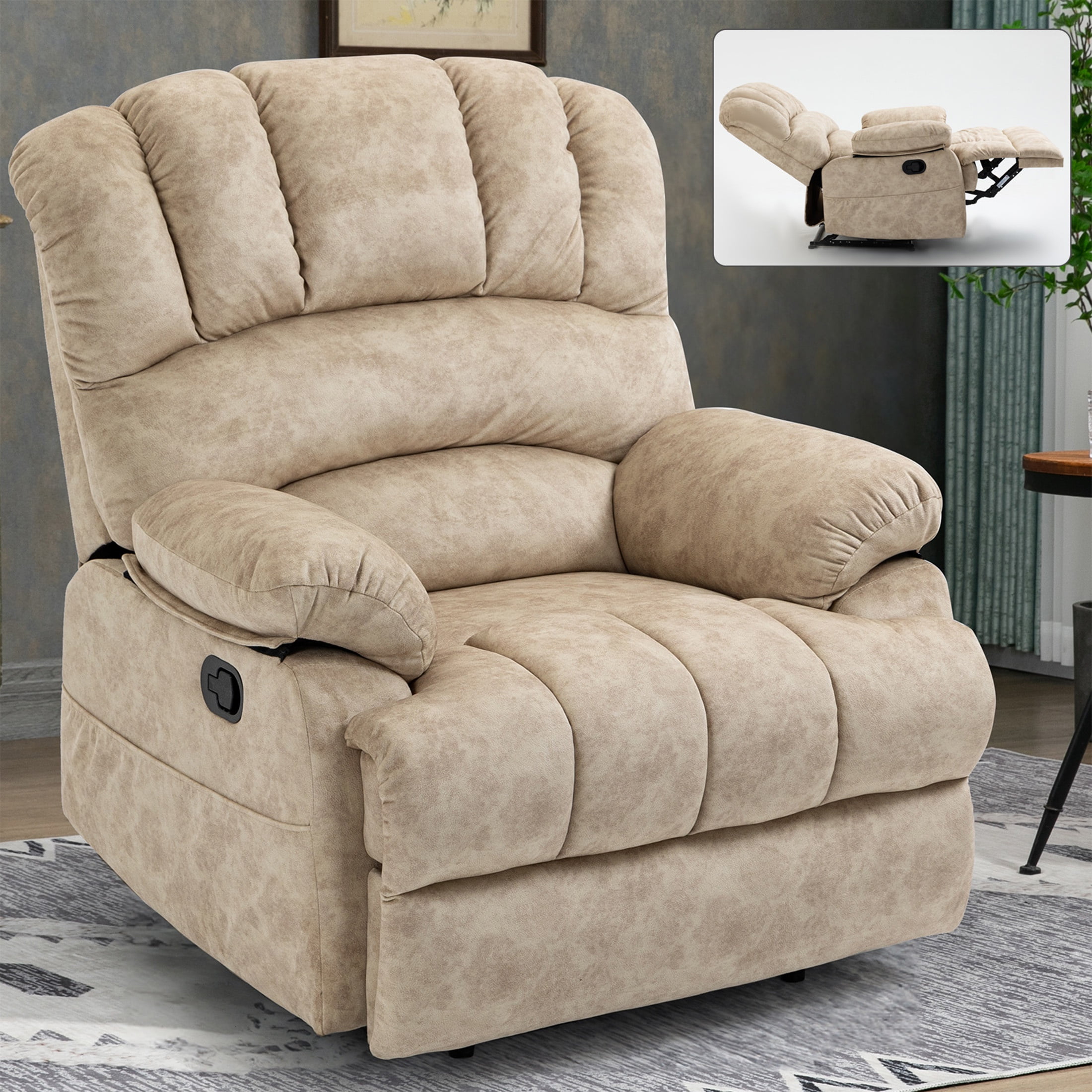 HSUNNS Recliner Chair, Modern Manual Reclining with Soft Padded ...