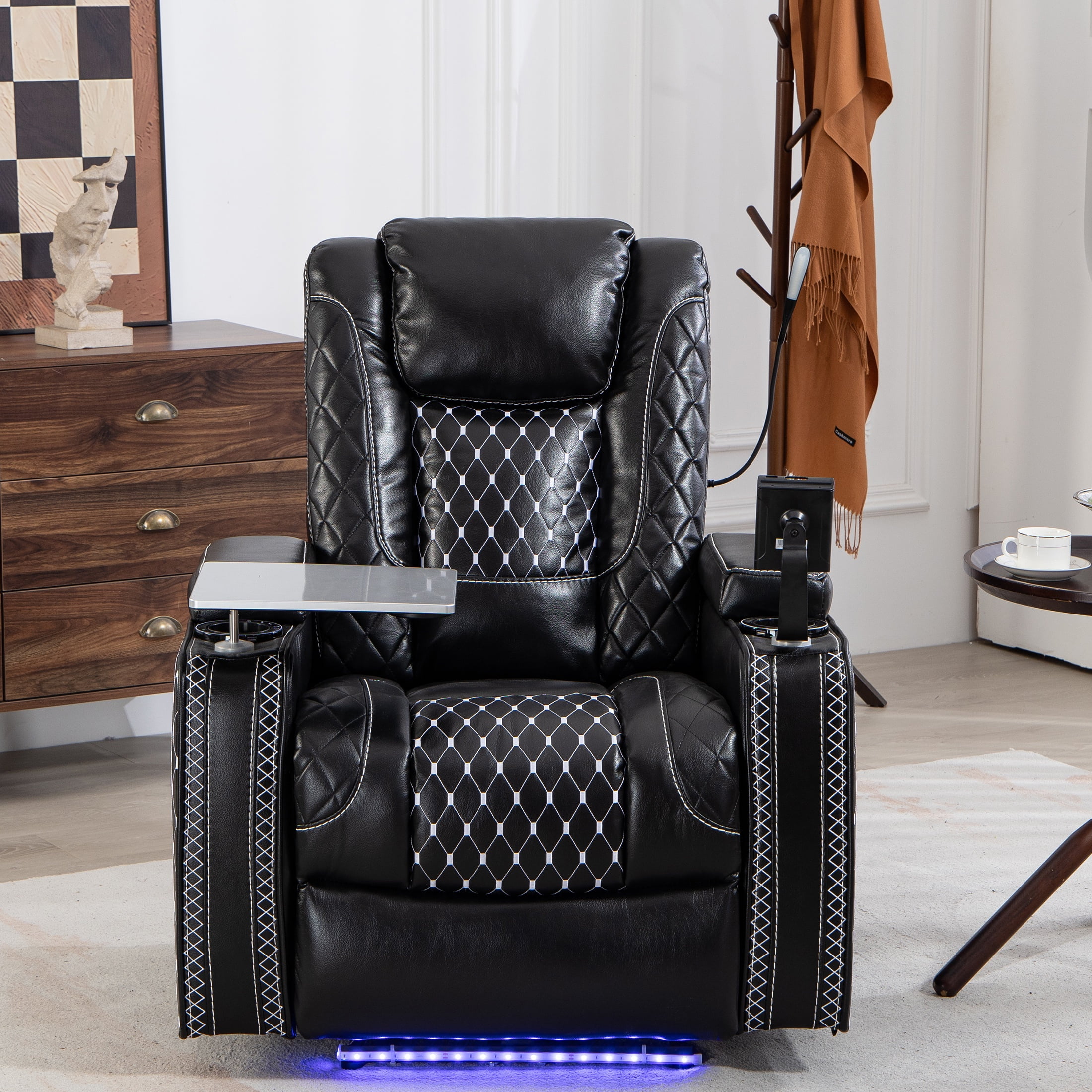 HSUNNS Zero Gravity Recliners, Recliner Chair with Storage Armrest and ...