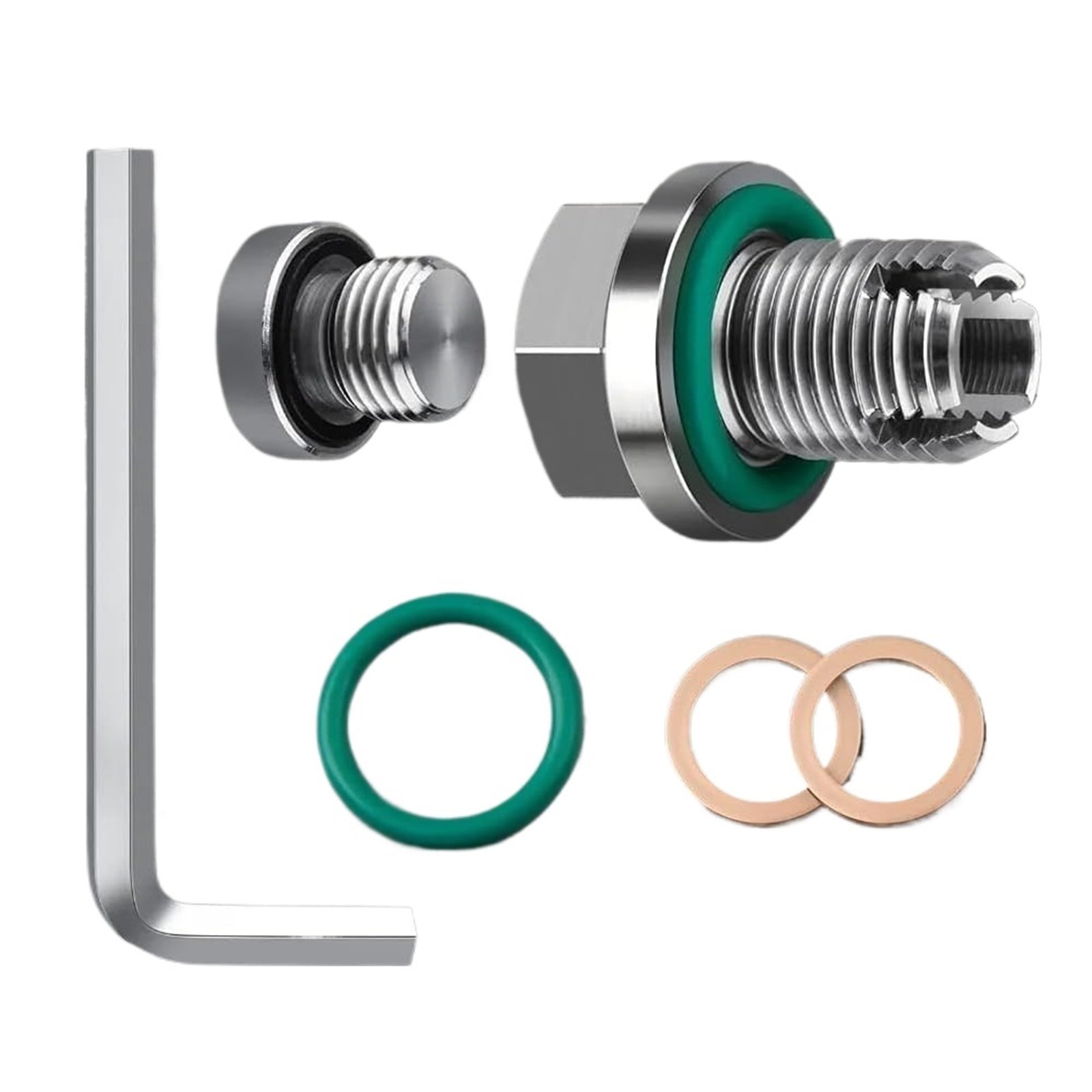 HSUTMEZ Oil Drain Self Tapping Thread Repair Kit, M12.1-1.75 x 15mm Oversize Piggyback Stainless ...