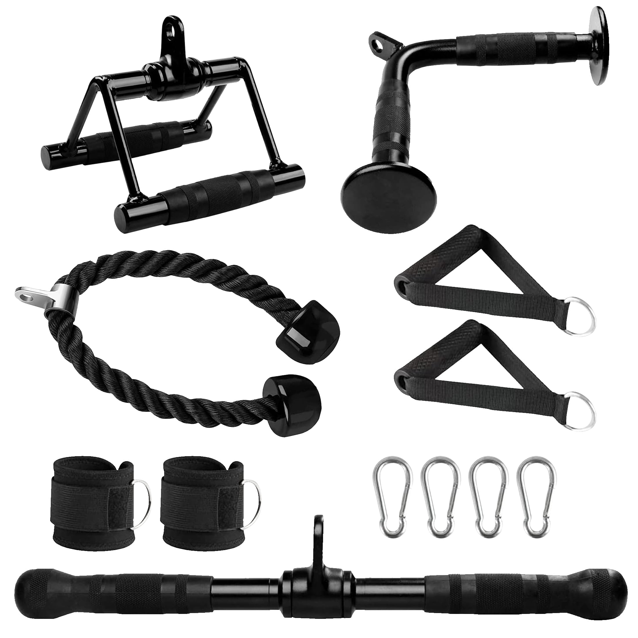 HSUURY Cable LAT Pulldown Attachment 12 Piece Set Black - Walmart.com