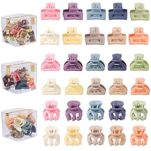 HStyle Store 12 Pcs Small Hair Claw Clips for Women Girls Mini 1 Square ...
