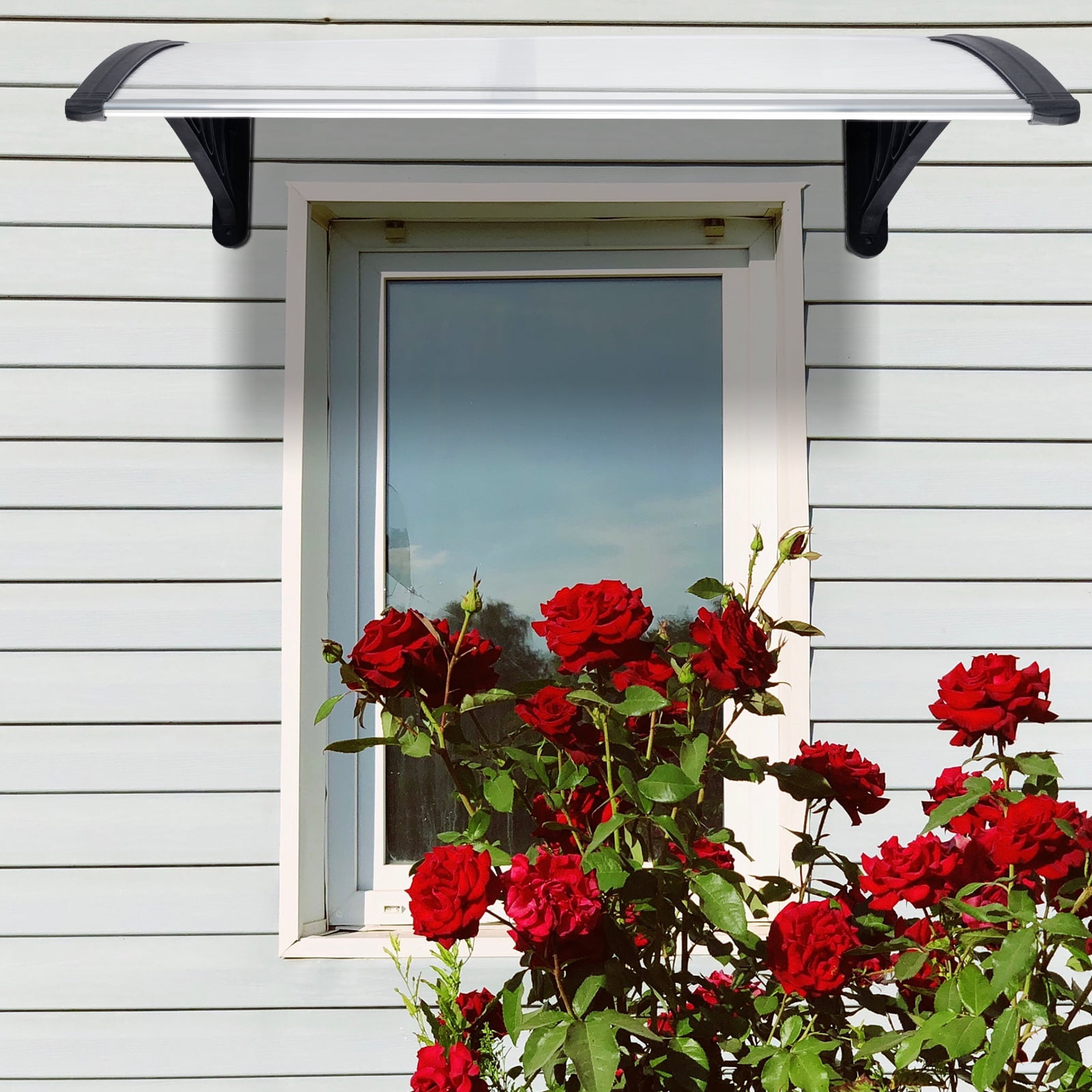 HT-100 x 96 Door & Window Rain Cover Eaves Canopy - Durable ABS ...