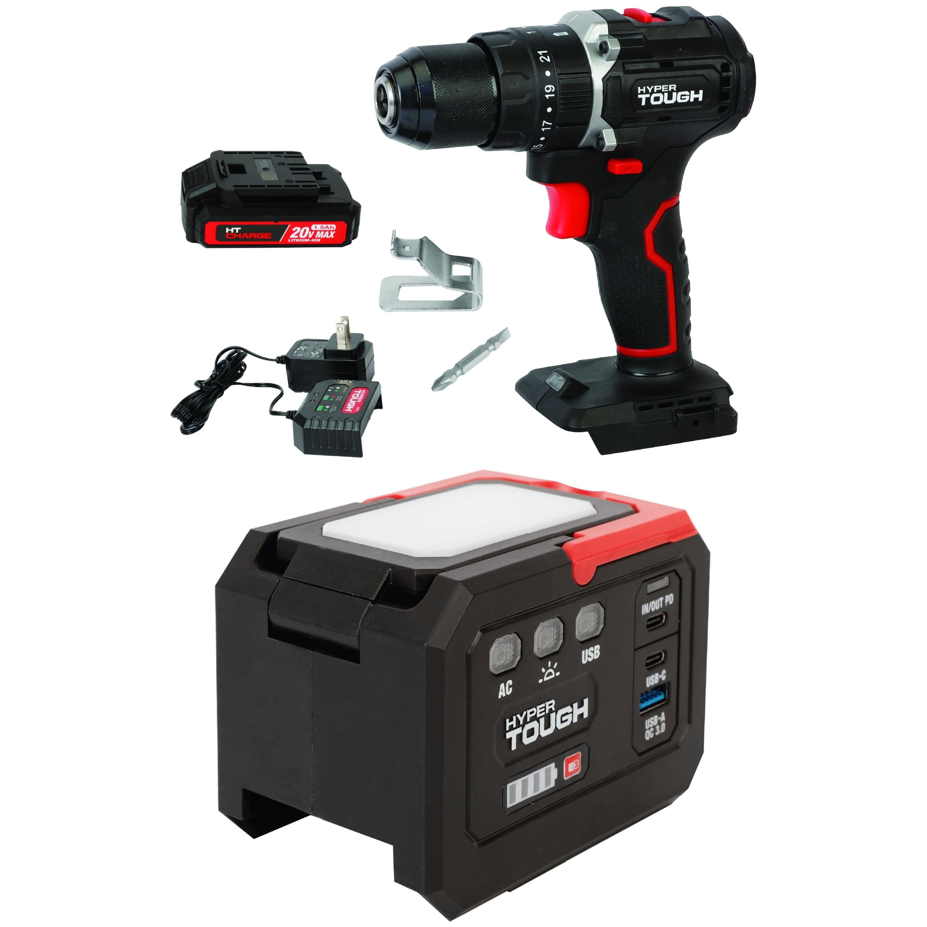 HT 20V Hammer Drill & HT 20v Inverter - Walmart.com