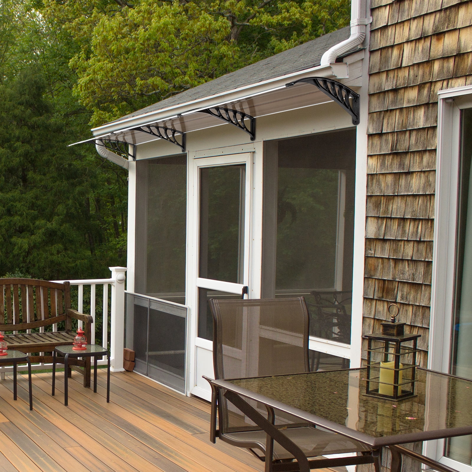 HT-300 x 100 Household Application Door & Window Rain Cover Eaves Brown ...