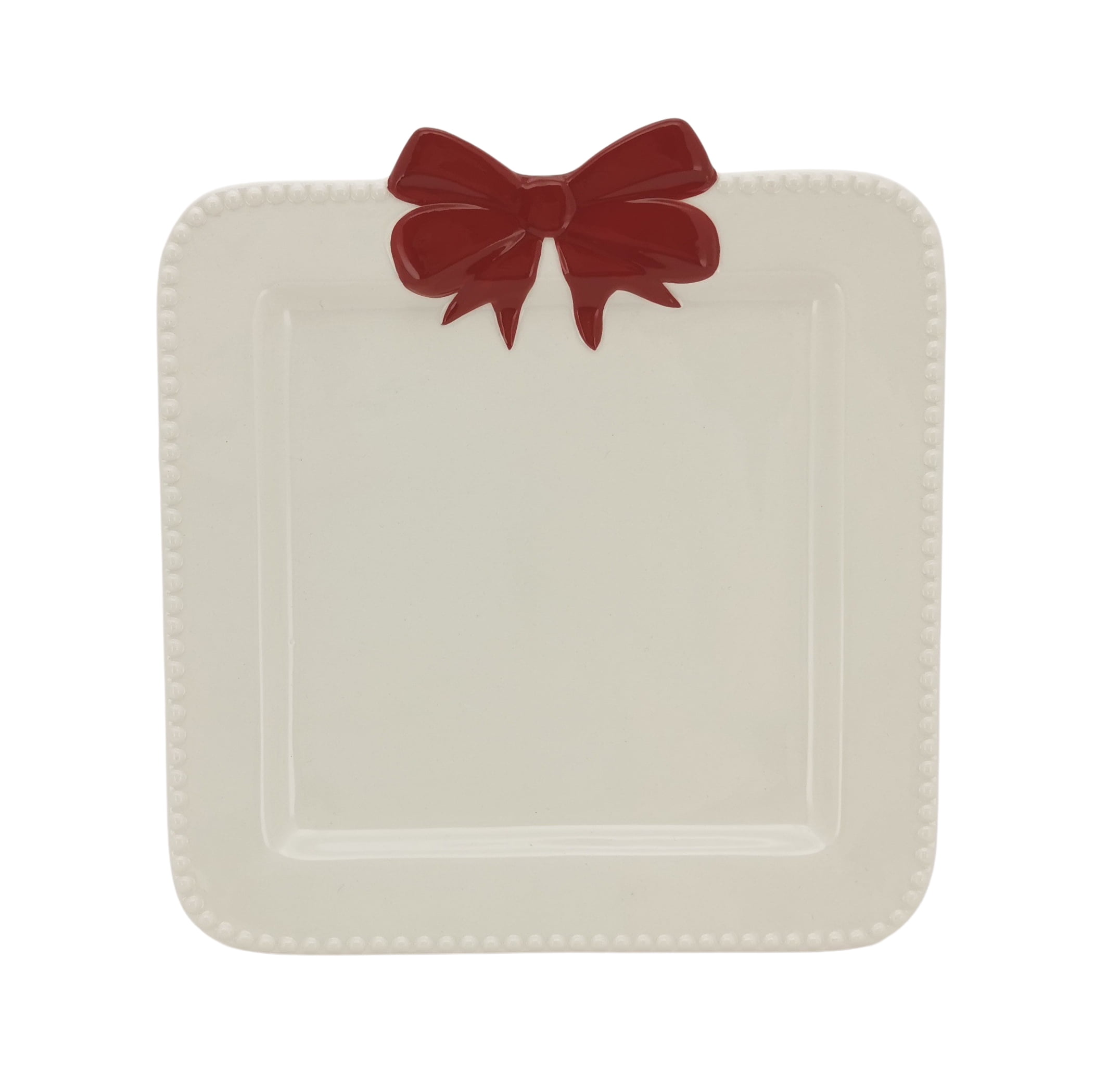 Holiday Time Ceramic 4 Pack Bow Appetizer Plates - Walmart.com
